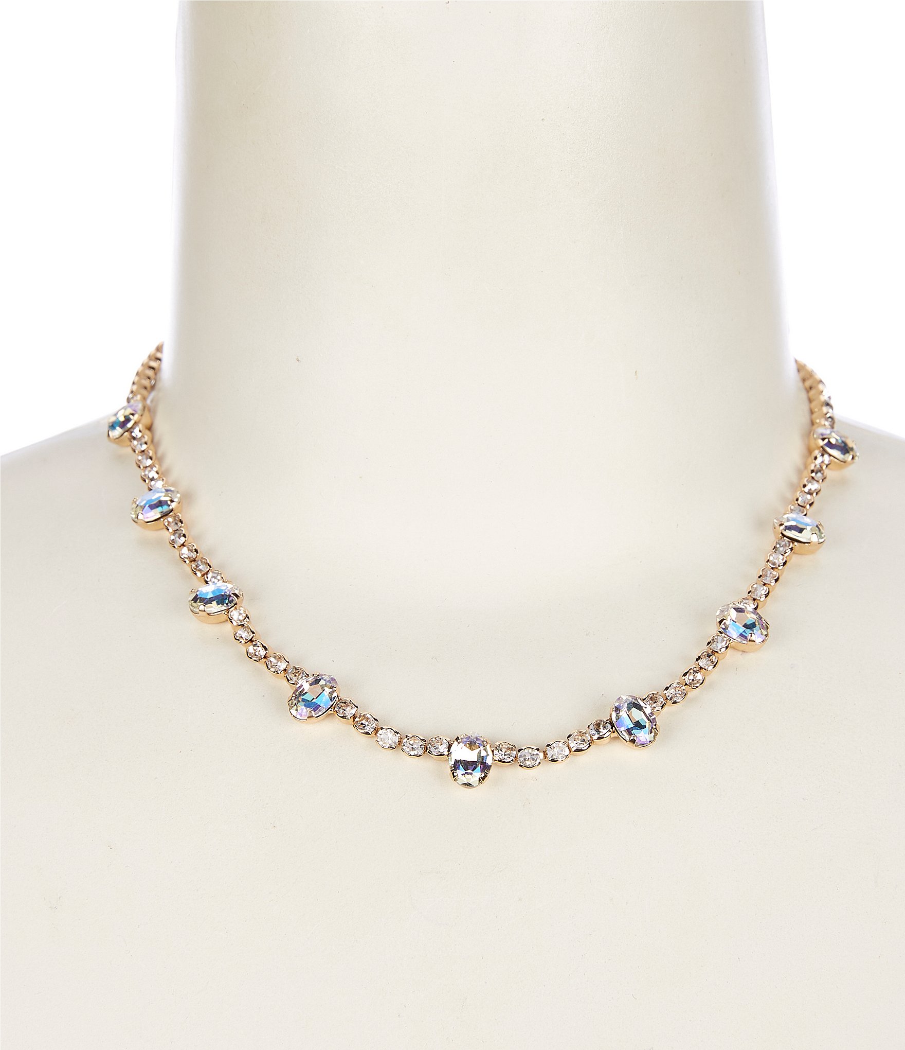 Cezanne Oval Accents Rhinestone Collar Necklace | Dillard's