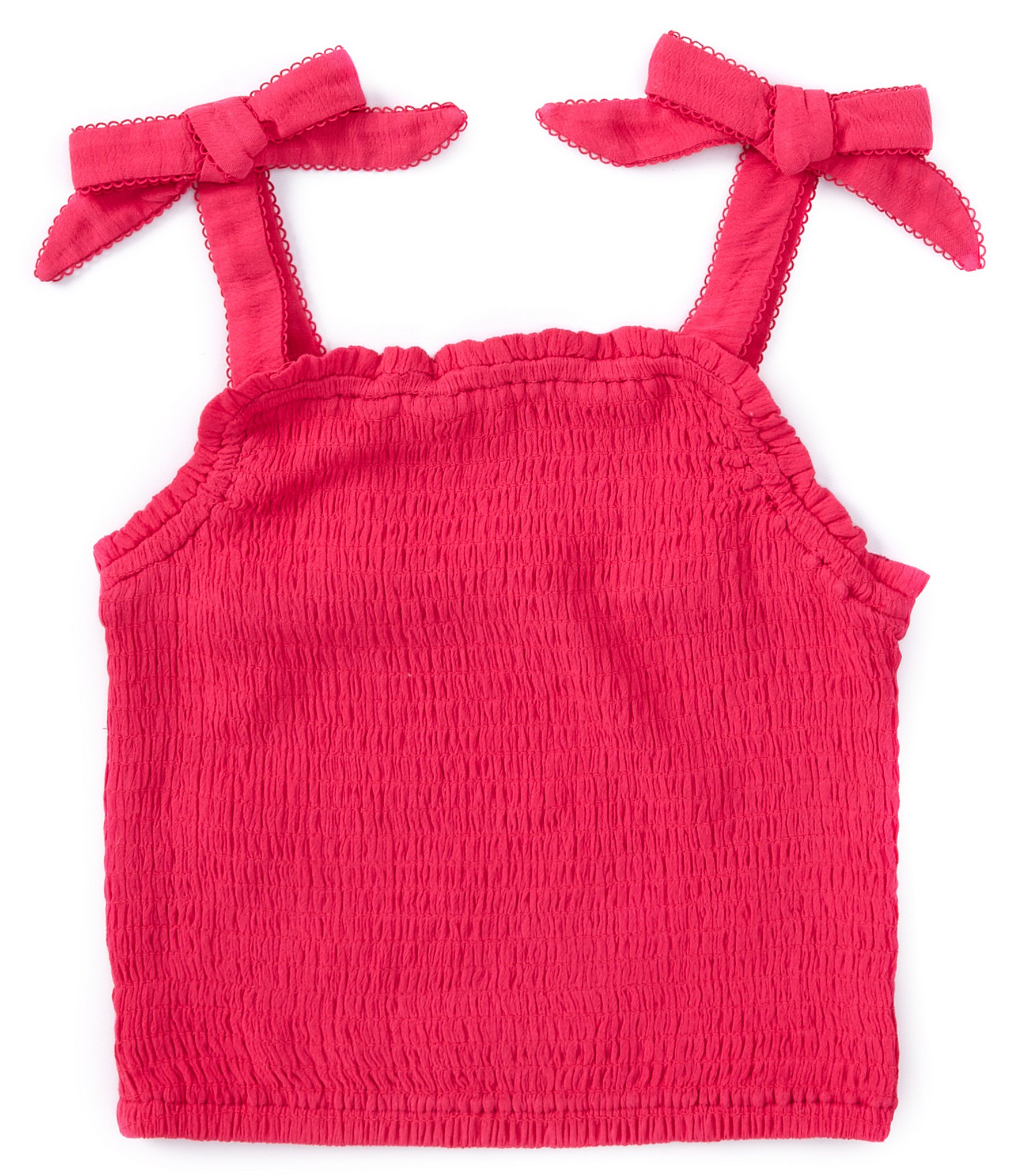 Chelsea And Violet Big Girls 7 16 Sleeveless Smocked Tie Strap Tank