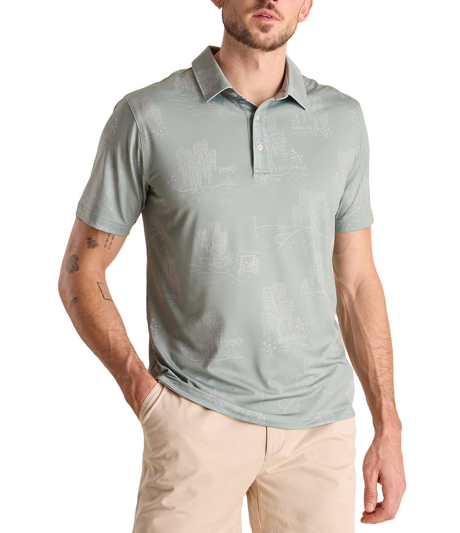 Chubbies Golf Course Willow Short Sleeve Performance Polo Shirt | Dillard's