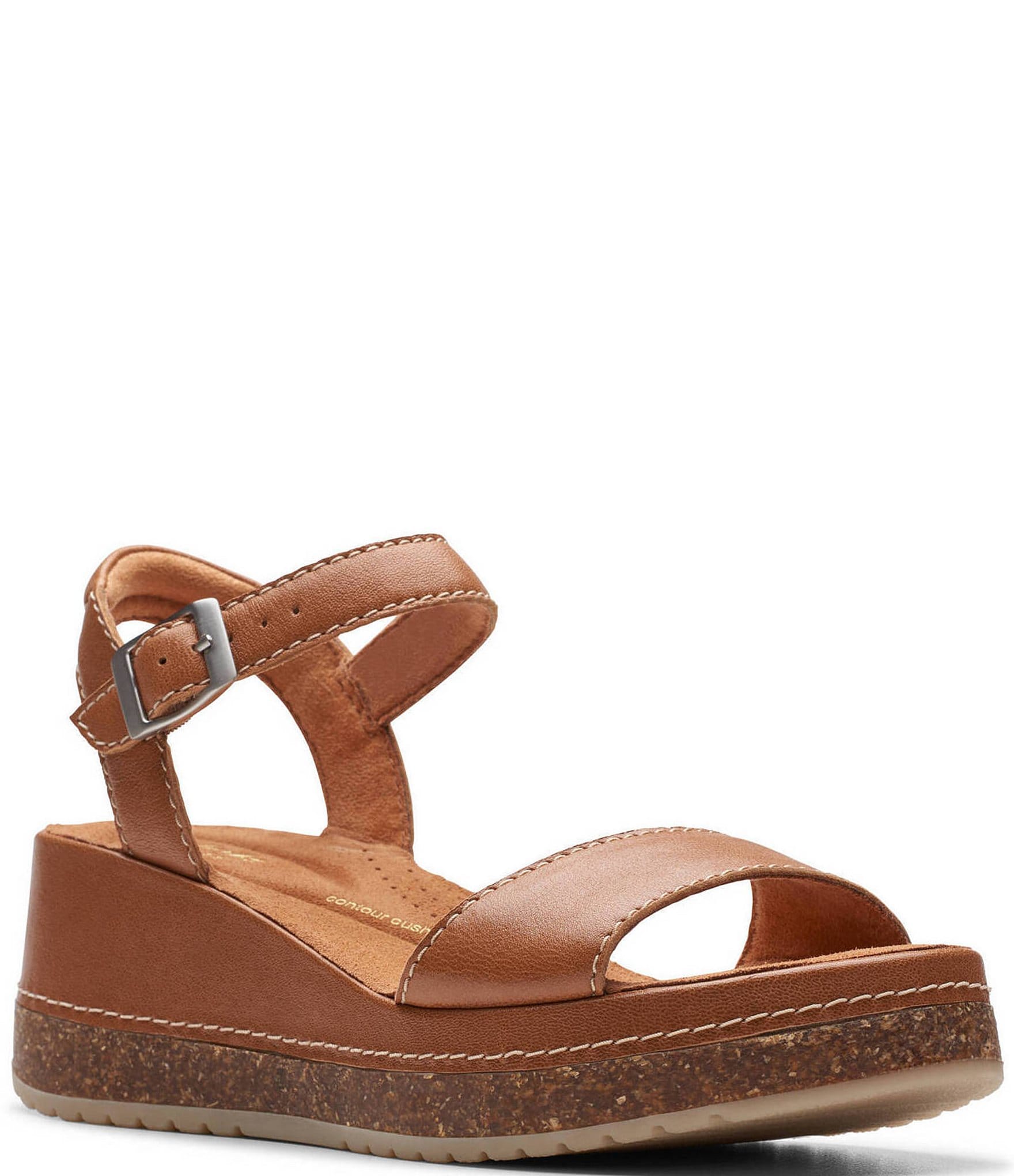 Clarks Artisan Kassanda Lily Leather Platform Wedge Sandals | Dillard's