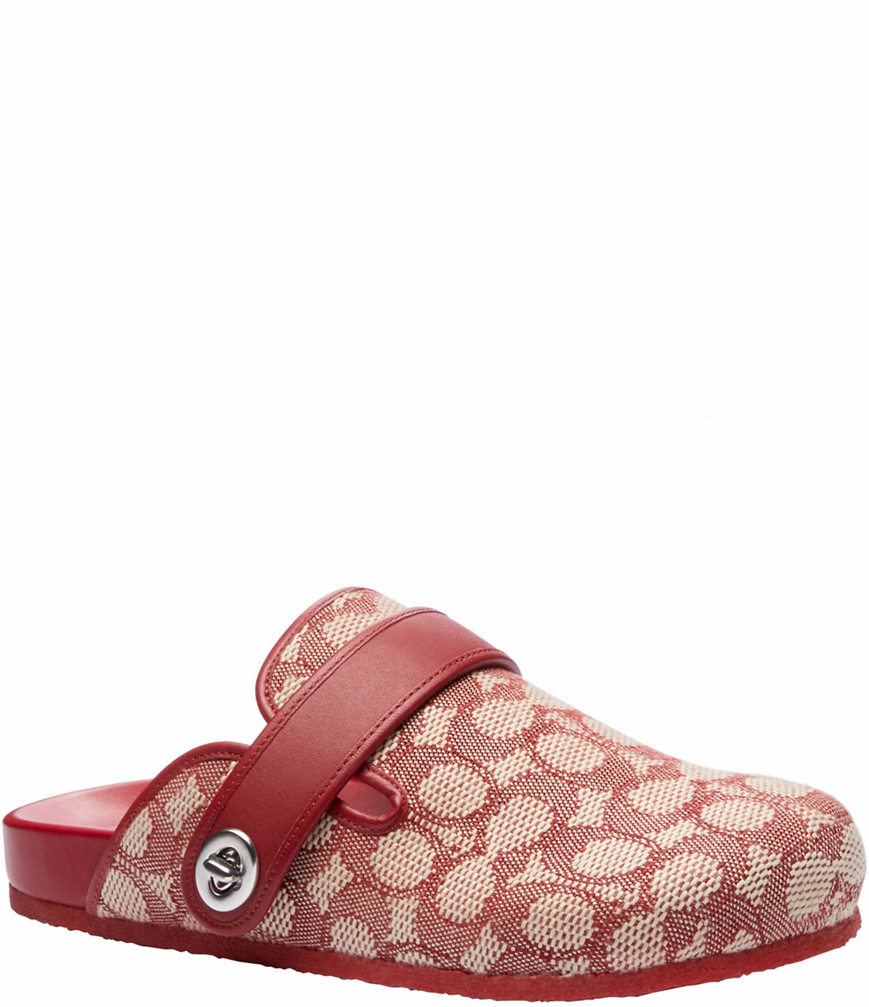 COACH Blake Jacquard Logo Turnlock Hardware Detail Clogs | Dillard's