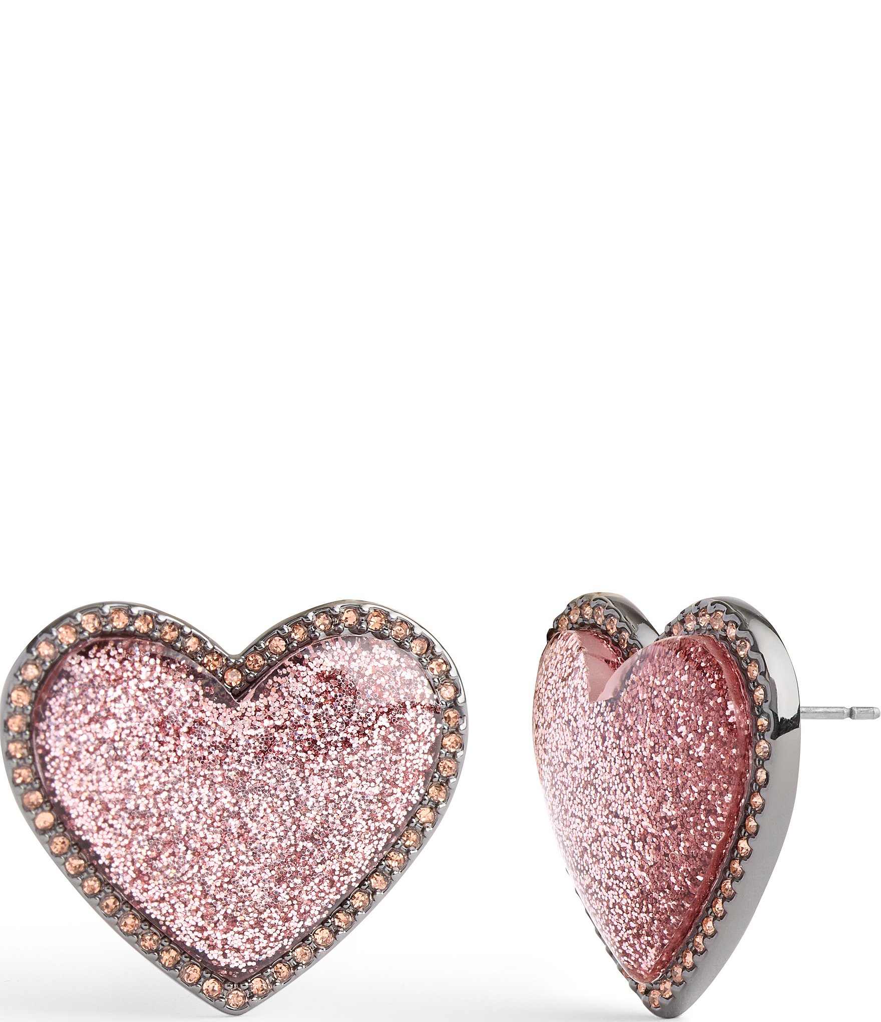 COACH Glitter Bubble Heart Stud Earrings | Dillard's