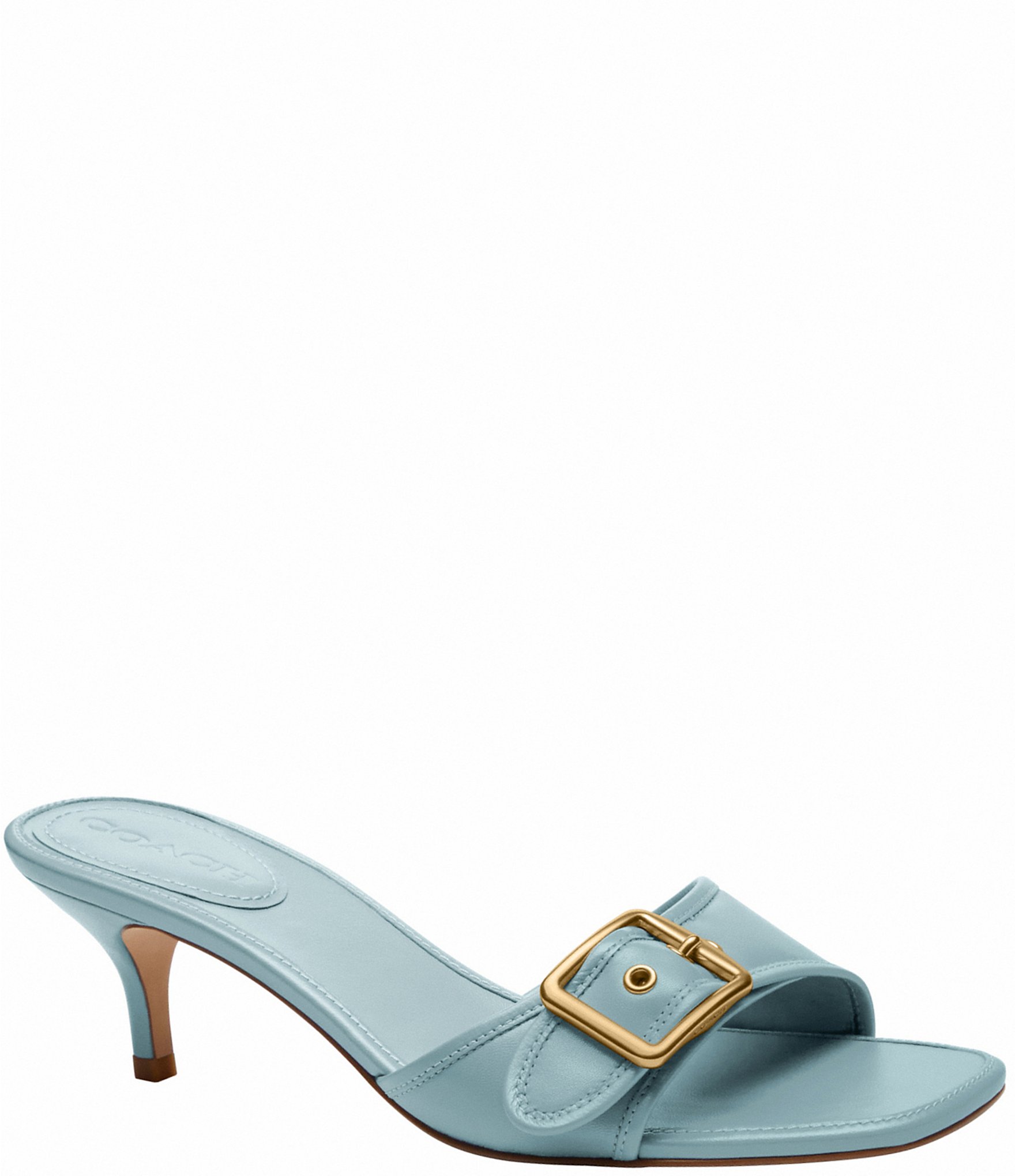 COACH Margot Leather Buckle Slide Sandals | Dillard's