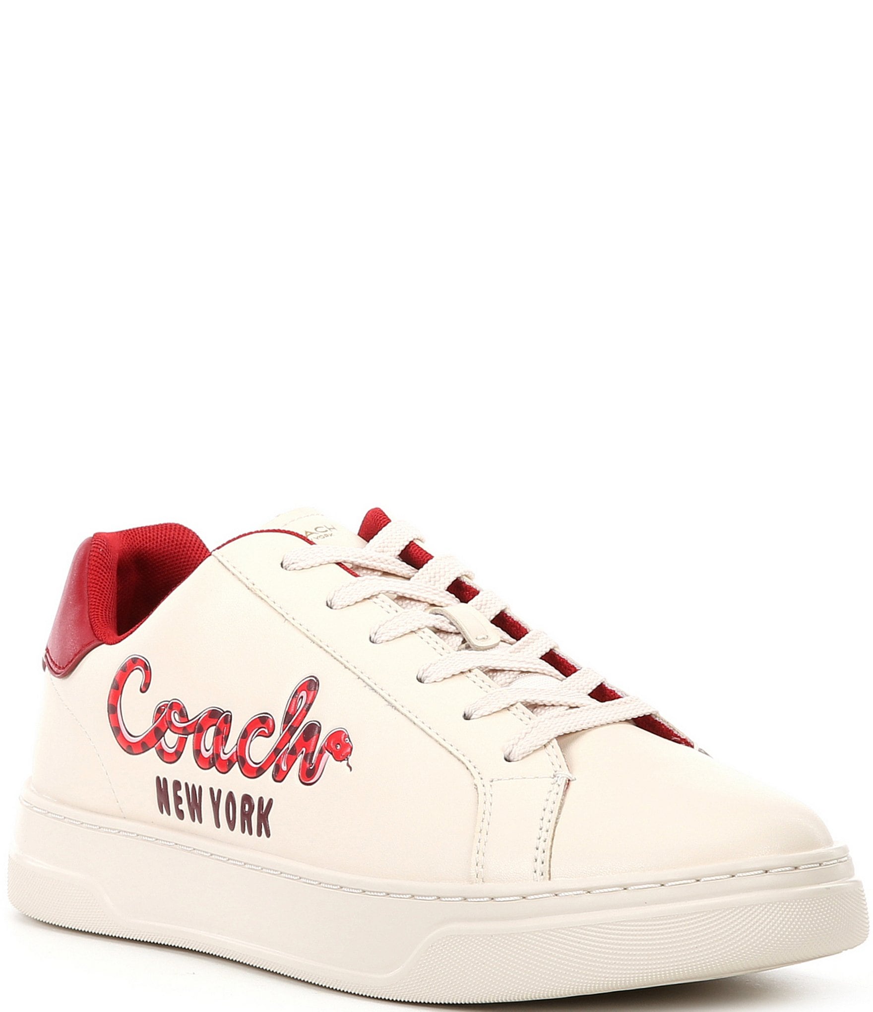 COACH Men's High Line Leather Snake Script Sneakers | Dillard's