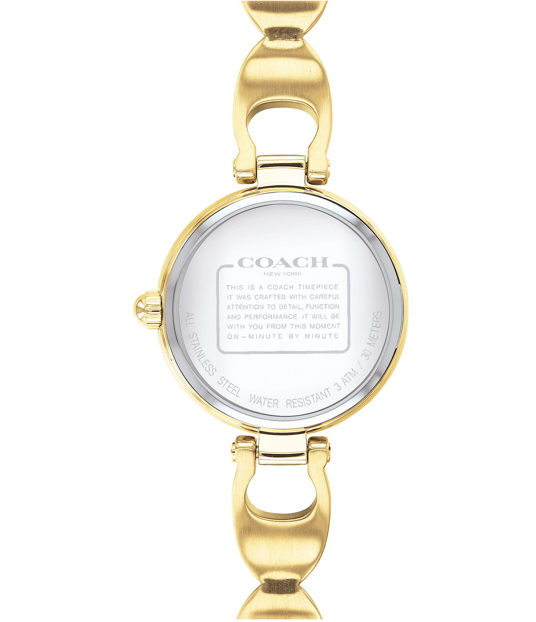 COACH Park Signature Chain Gold-Tone Bangle Watch | Hamilton Place