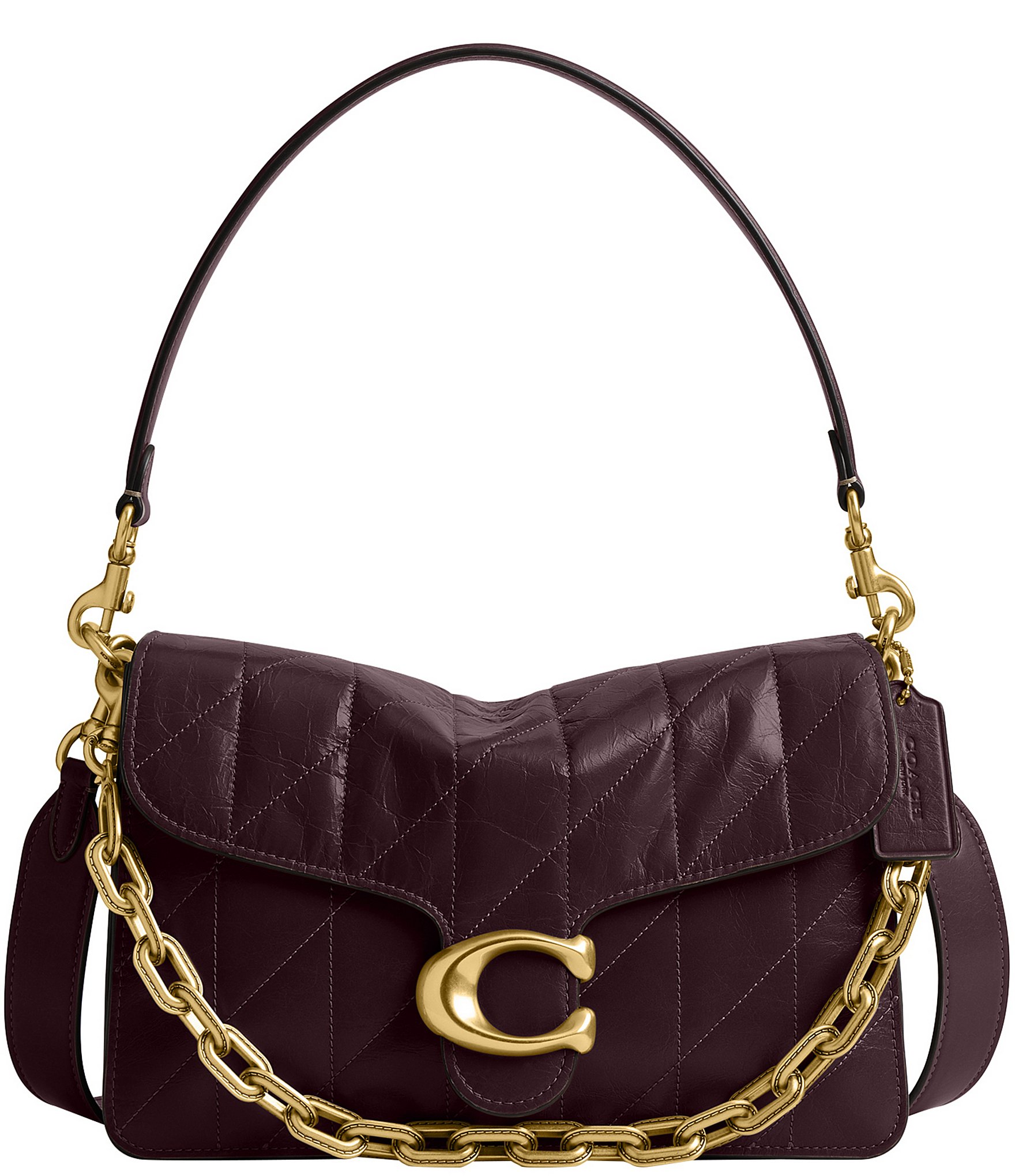 COACH Quilted Glazed Leather Chain Tabby Shoulder Bag | Dillard's