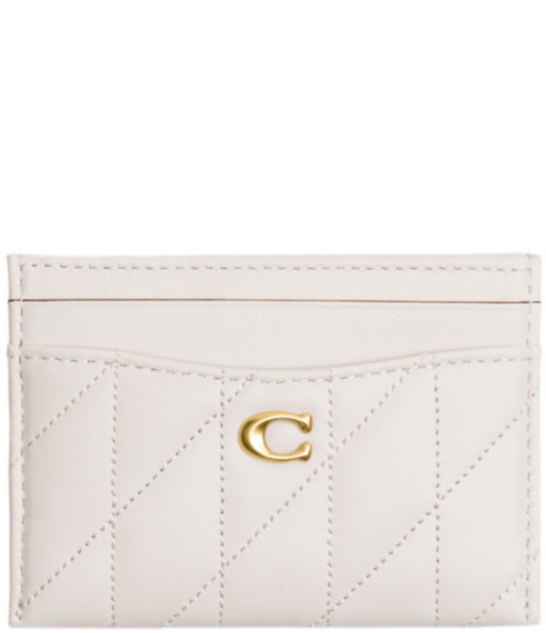 COACH Quilted Nappa Leather Gold Hardware Card Case | Dillard's