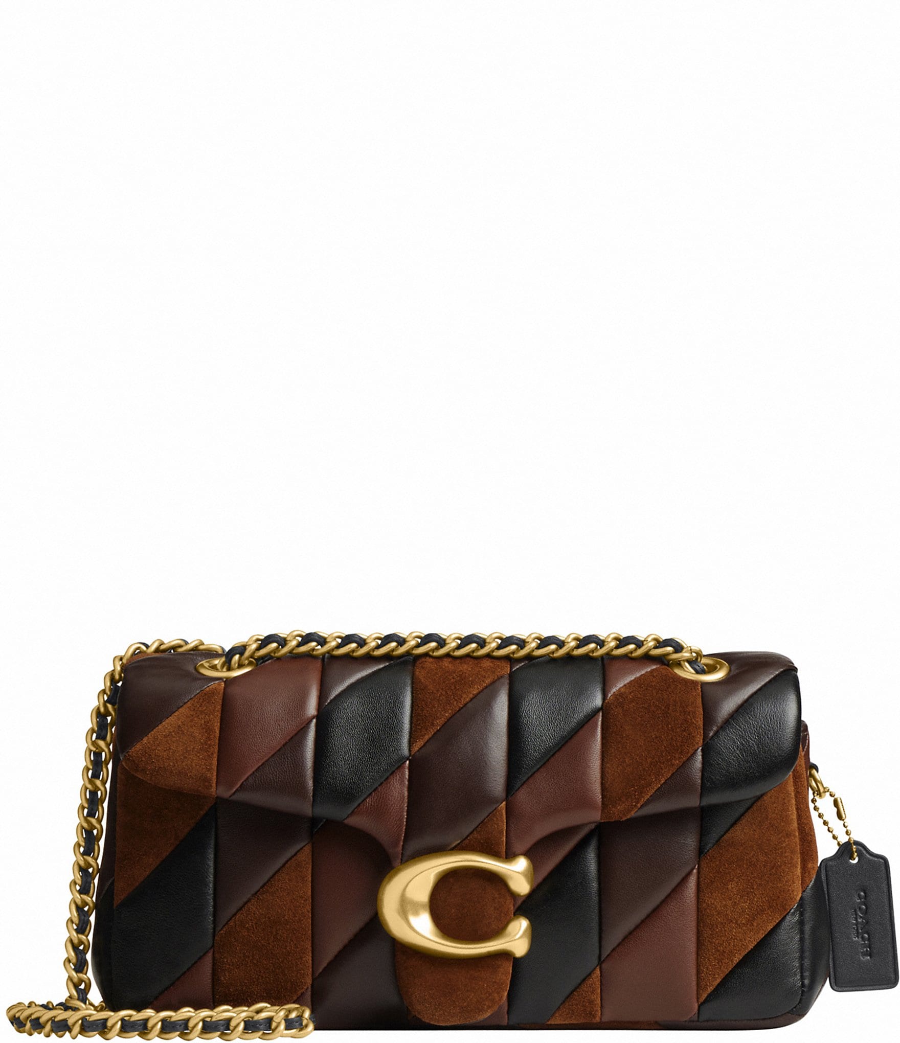 COACH Quilted Patchwork Leather & Suede Tabby 26 Convertible Shoulder ...