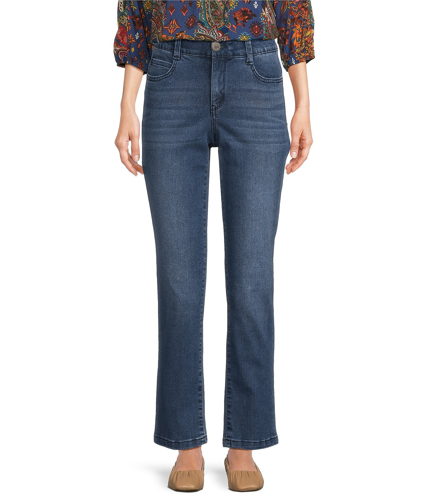 Code Bleu Petite Size Straight Body Sculpt Jeans | Dillard's