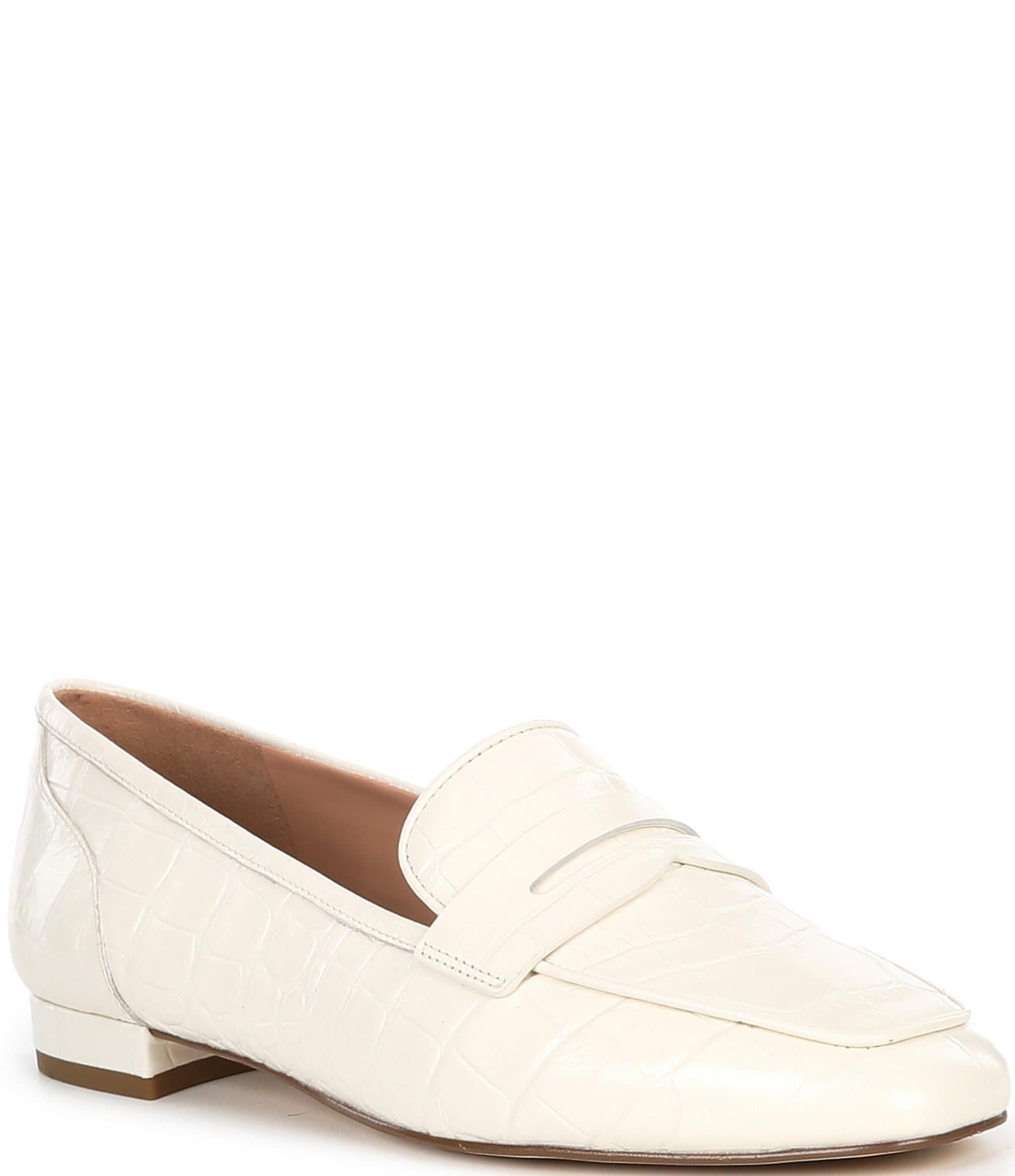 Cole Haan Tarese Crocodile Embossed Leather Penny Loafers | Dillard's