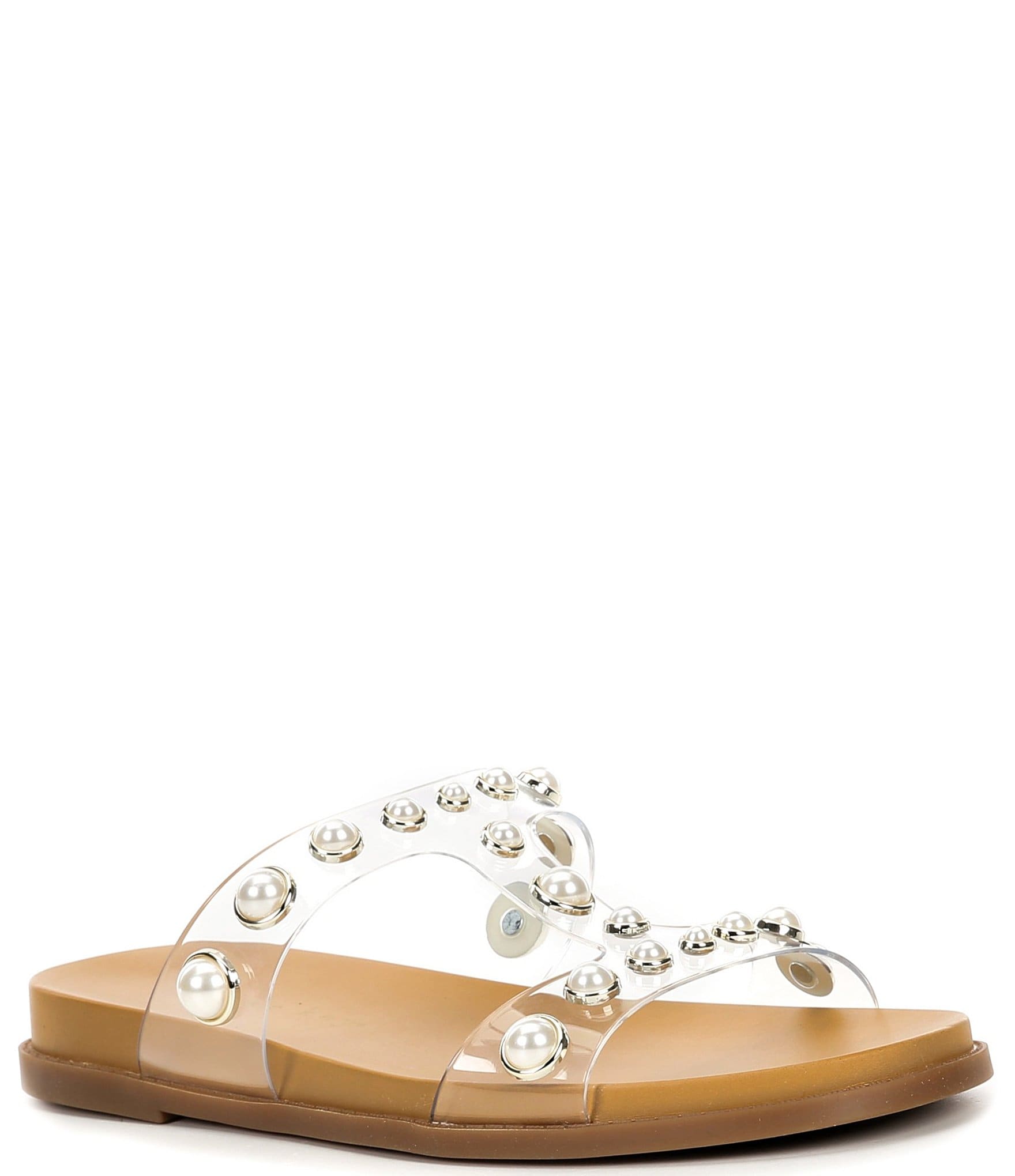 Copper Key Crescent Clear Studded Pearl Slides | Dillard's