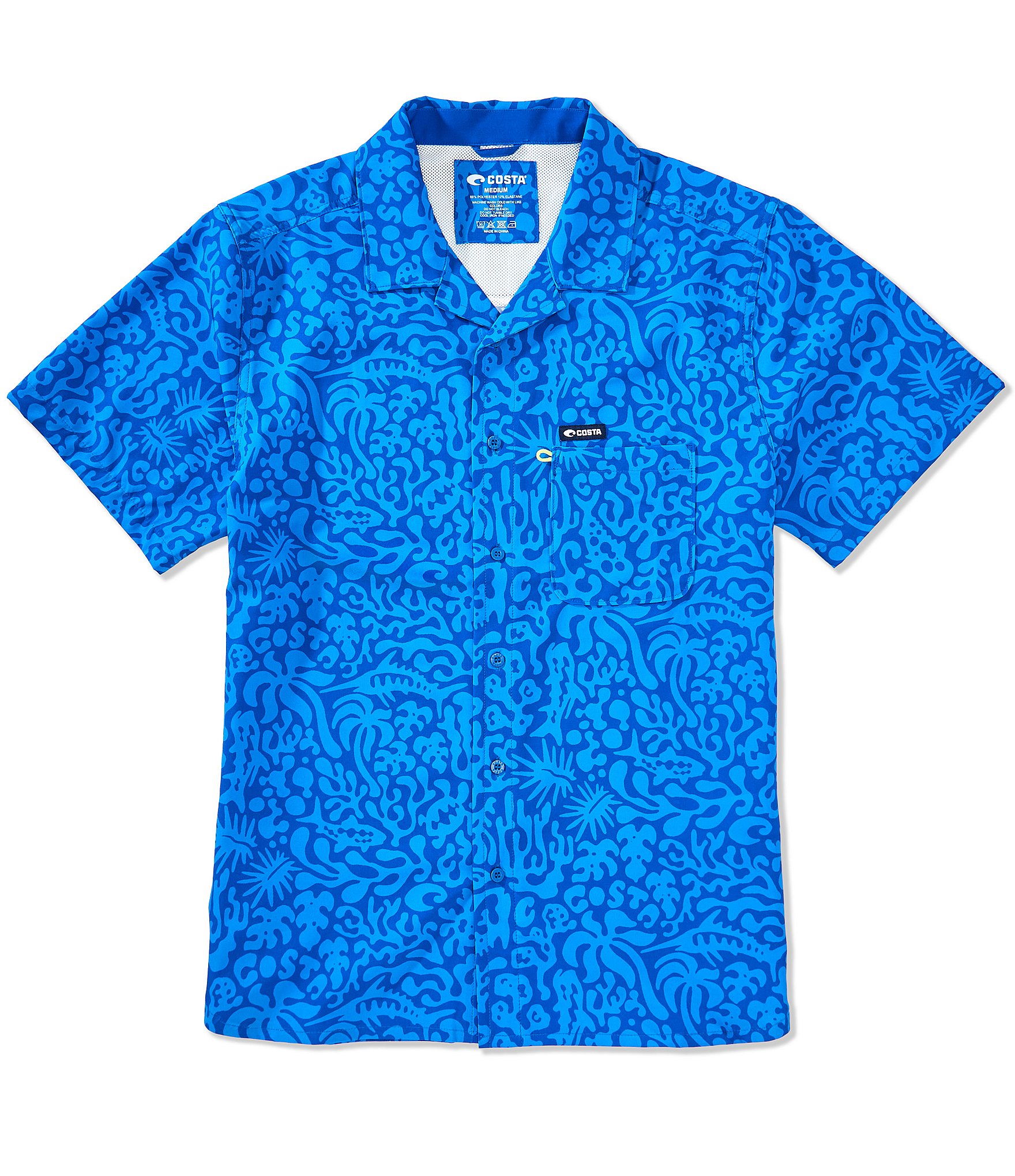 Costa Camp Tech Short Sleeve Printed Woven Shirt | Dillard's