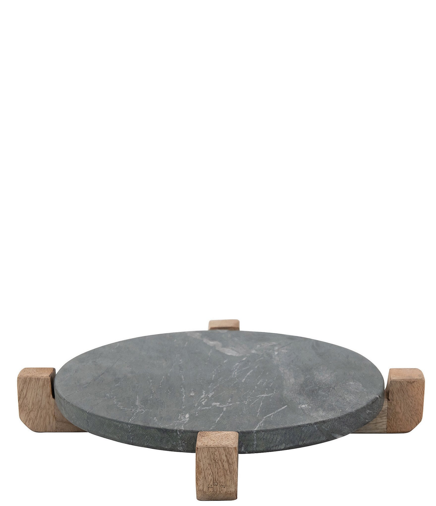 Creative Co Op Marble Serving Board with Mango Wood Stand | Dillard's