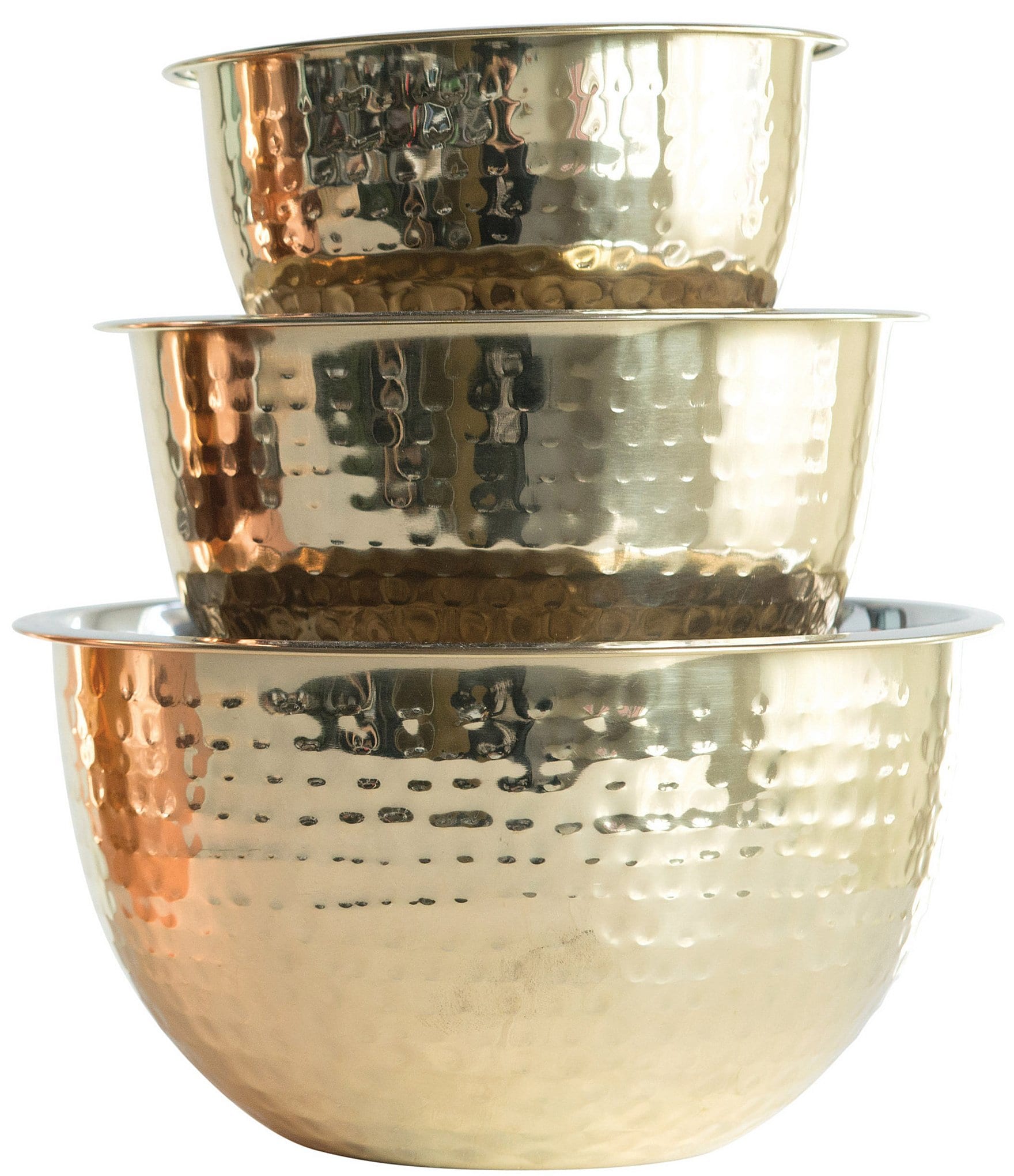 Creative Co Op Transitional Hammered Stainless Steel Bowls, Set of 3 ...