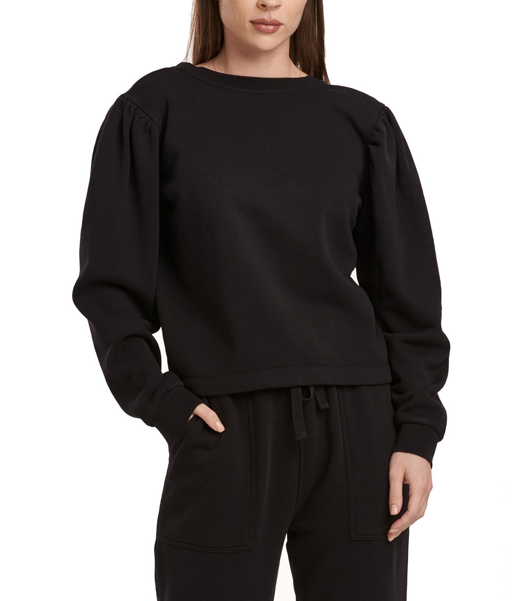 Dear John Raya Wide Crew Neck Long Sleeve U-Back Sweatshirt | Dillard's