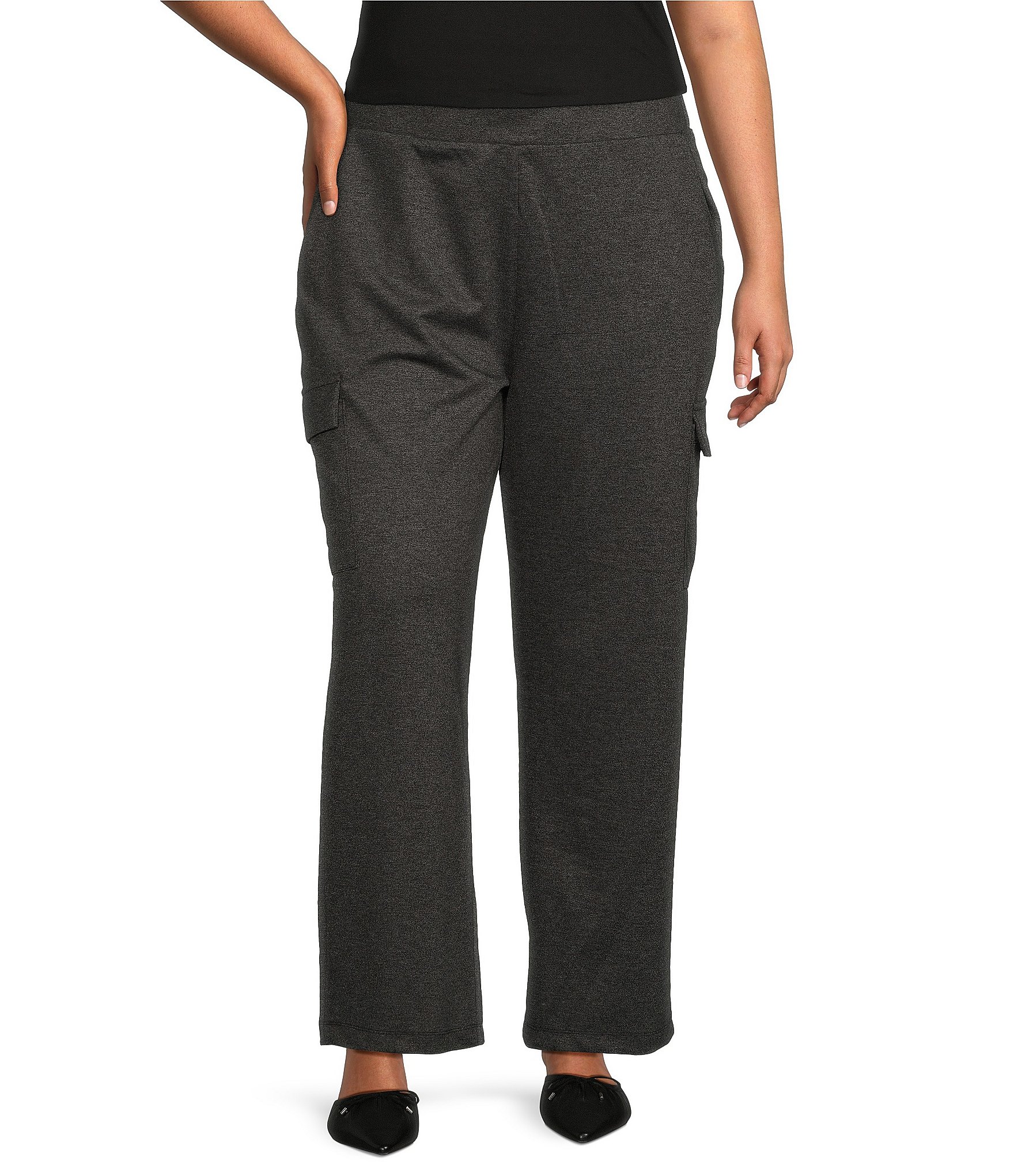 Dex Clothing Plus Size Mid Rise Soft Cargo Flare Leg Pants | Dillard's