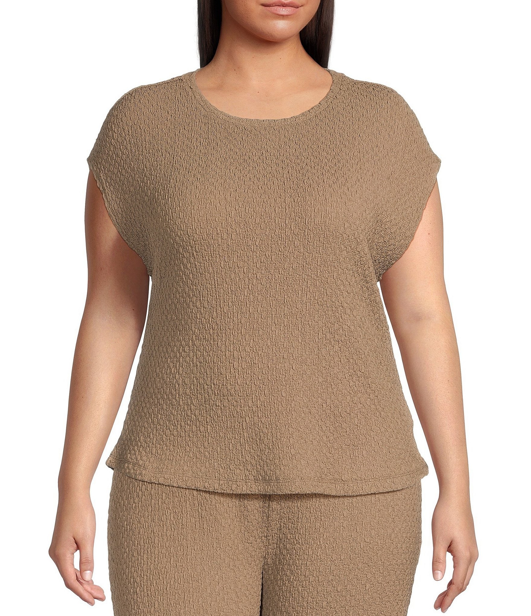 Dex Clothing Plus Size Drop-Shoulder Textured Top | Dillard's