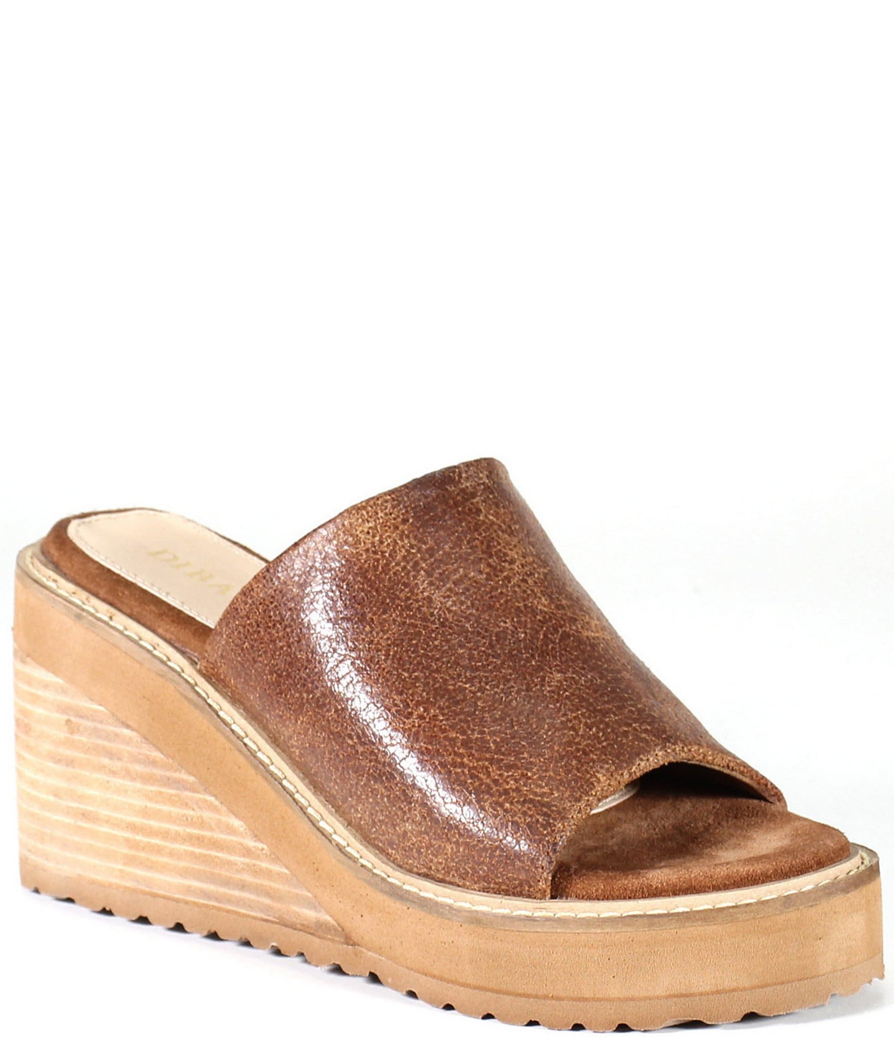 Diba True Cloud Fall Antique Suede Platform Wedge Slide Sandals | Dillard's