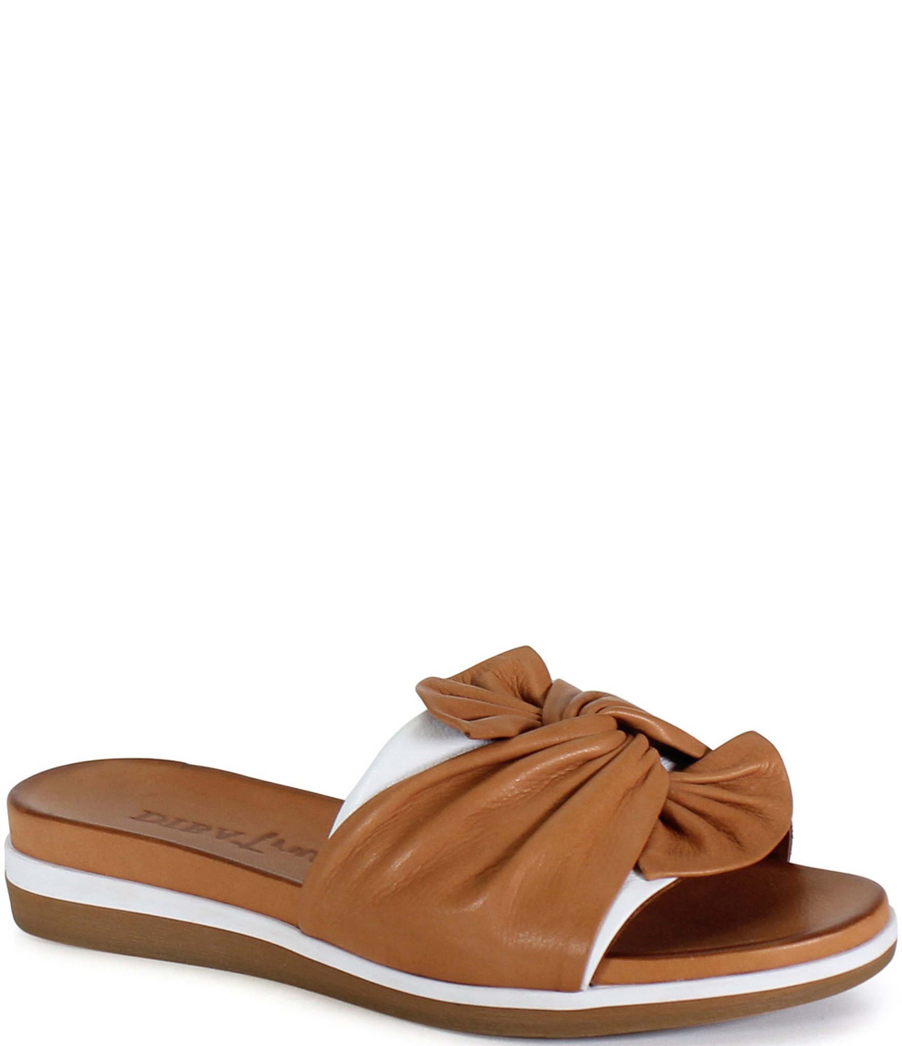 Diba True Prod Igee Leather Bow Wedge Slides | Dillard's
