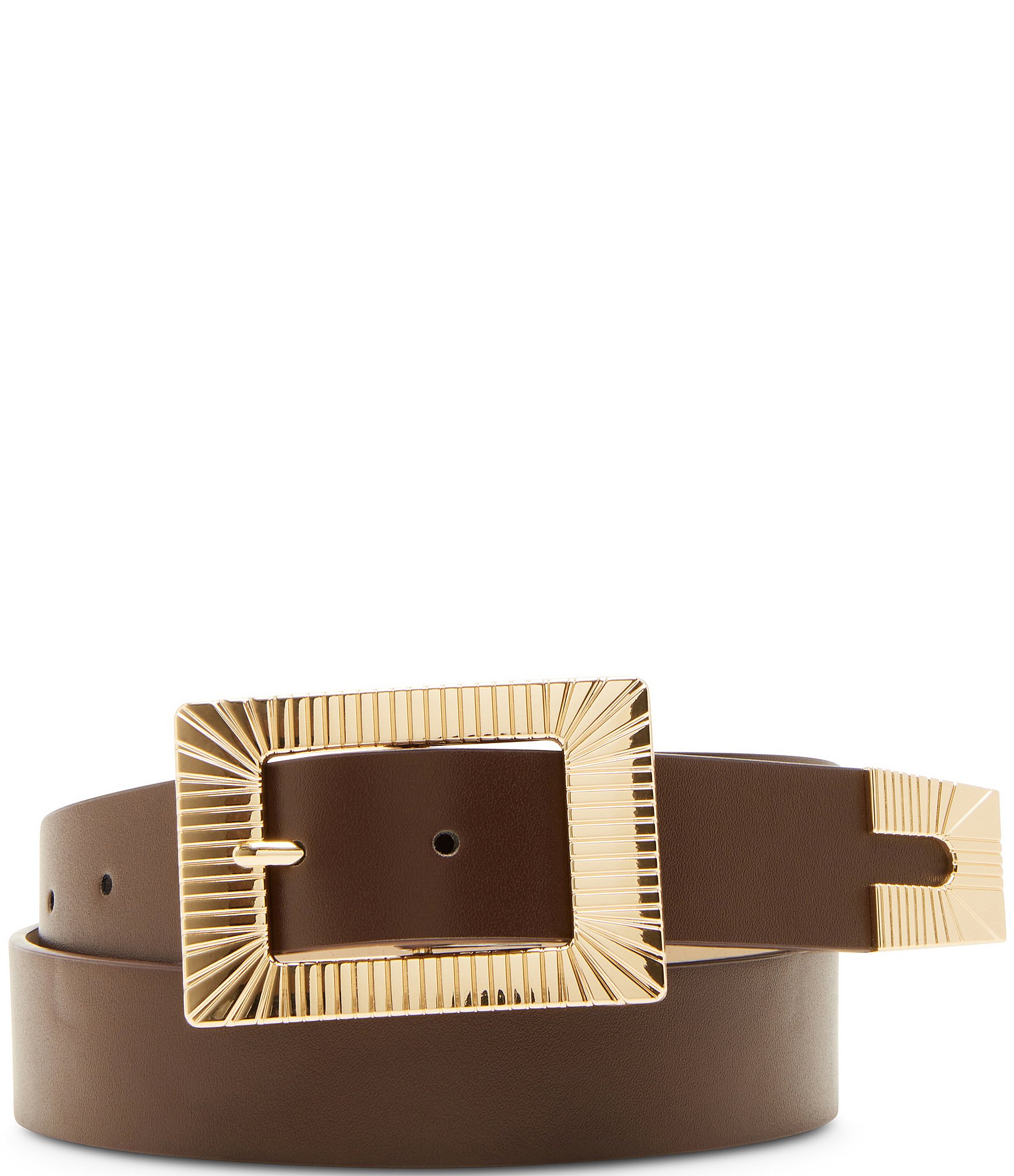 Dillard's 1.3" Ridge Pattern Buckle & End Cap Belt | Dillard's