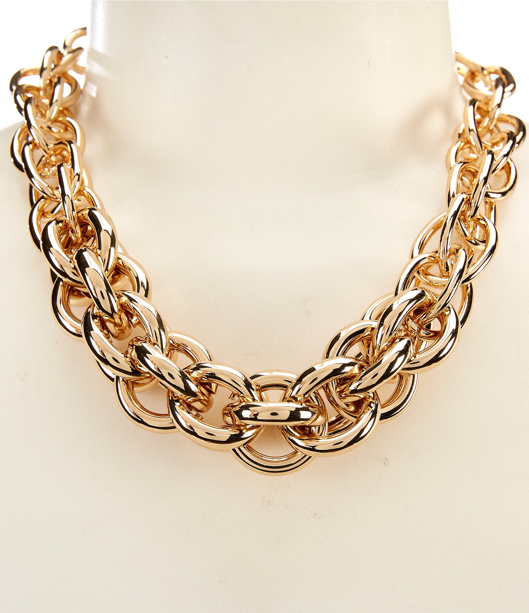 Dillard's Large Oval Link Chain Interlinked Collar Necklace | Dillard's