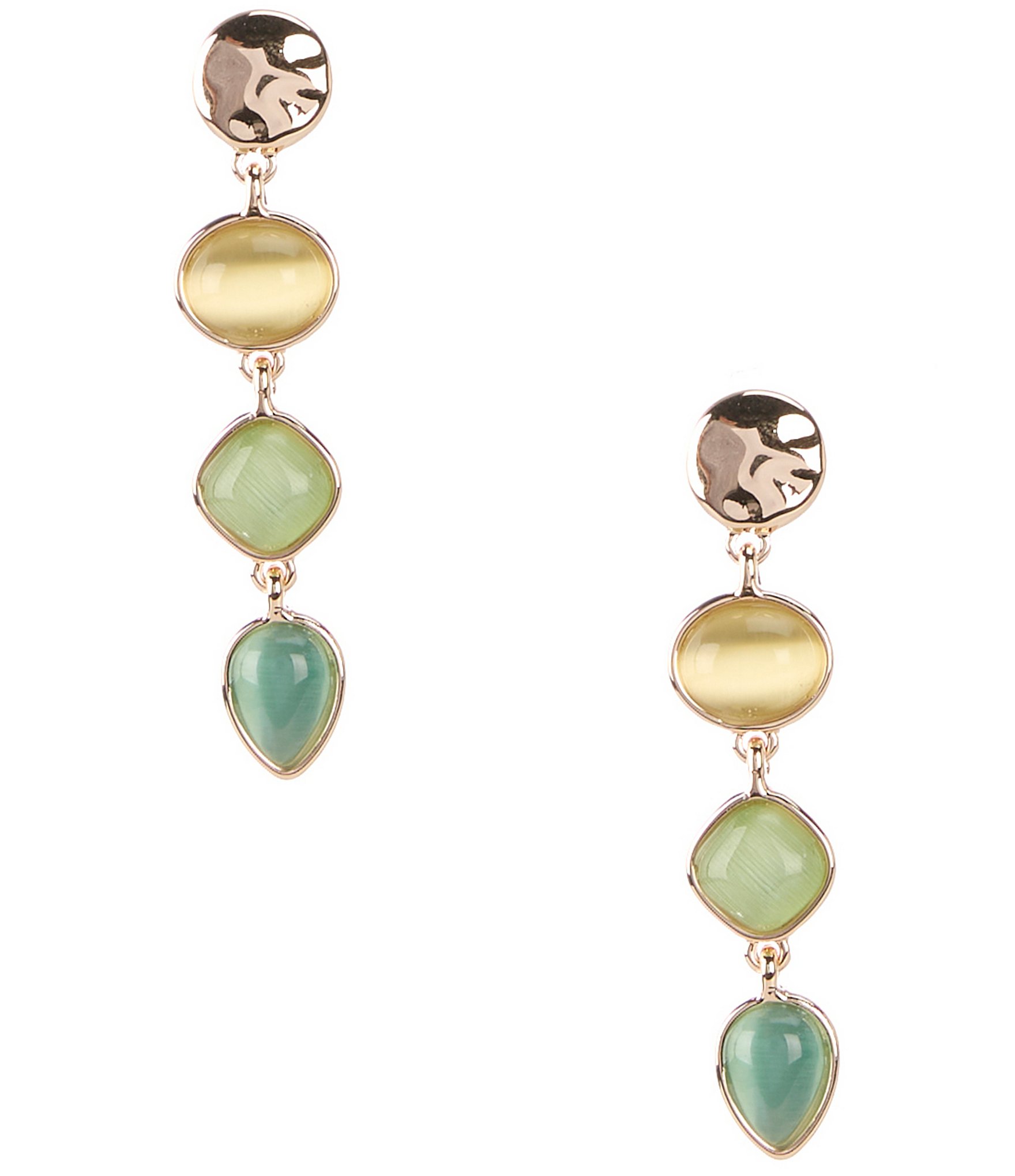 Dillard's Wobbly Metal Stud Multi Cats Eye Linear Earrings | Dillard's