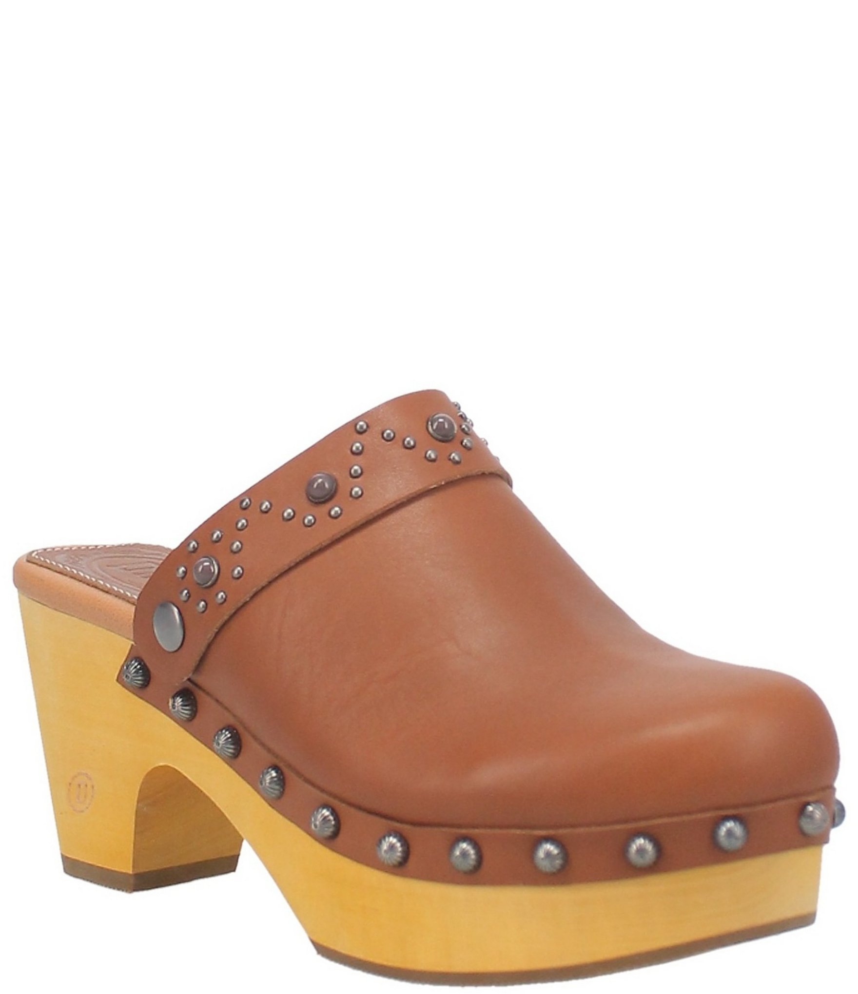 Dingo Deadwood Leather Studded Platform Clogs | Dillard's