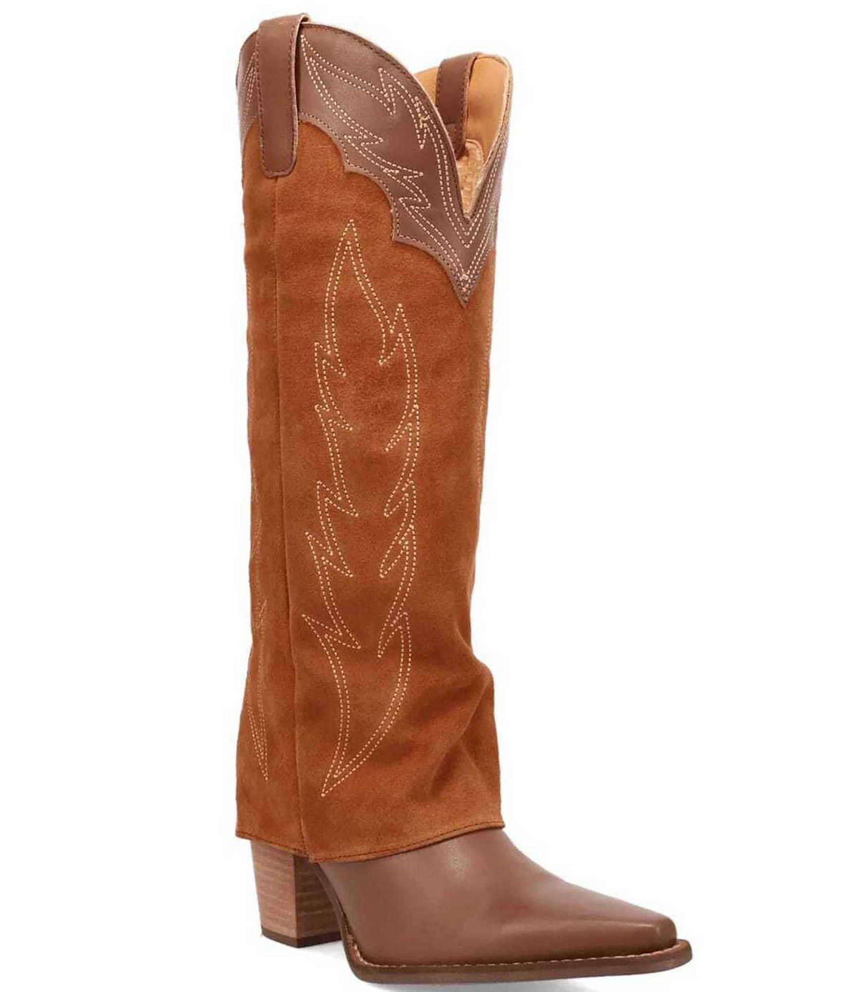 Dingo Wild Fire Suede Cuffed Tall Western Boots | Dillard's