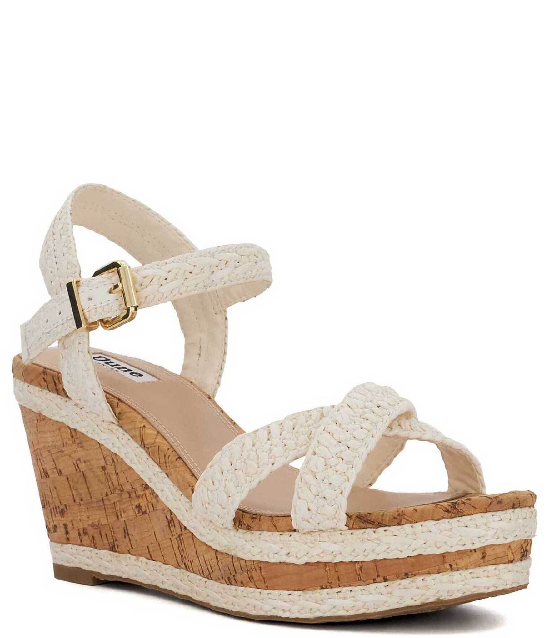 Dune London Kelisa Raffia Platform Cork Wedge Sandals | Dillard's
