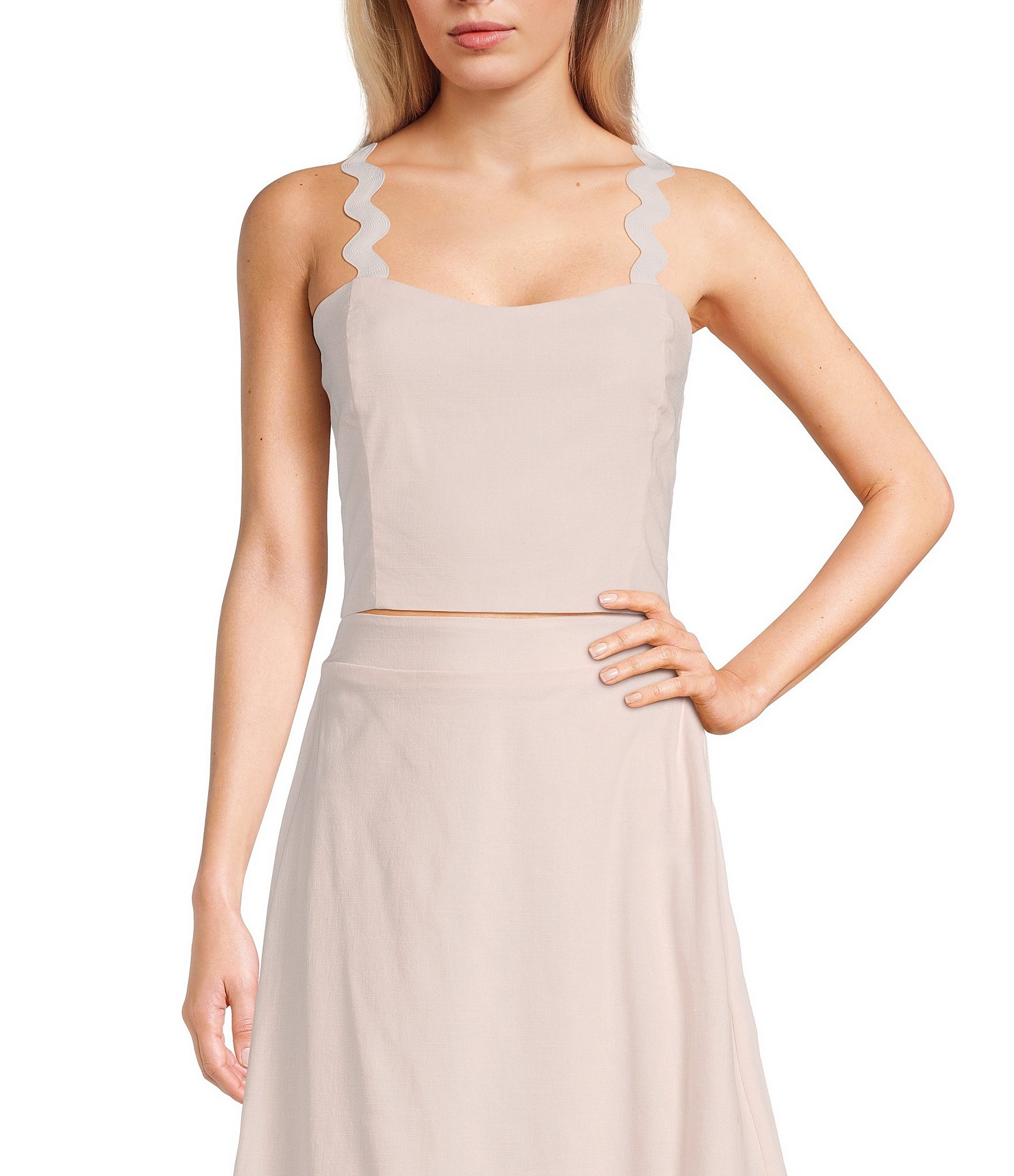 Evolutionary Ric Rac Spaghetti Strap Cropped Tank Top | Dillard's