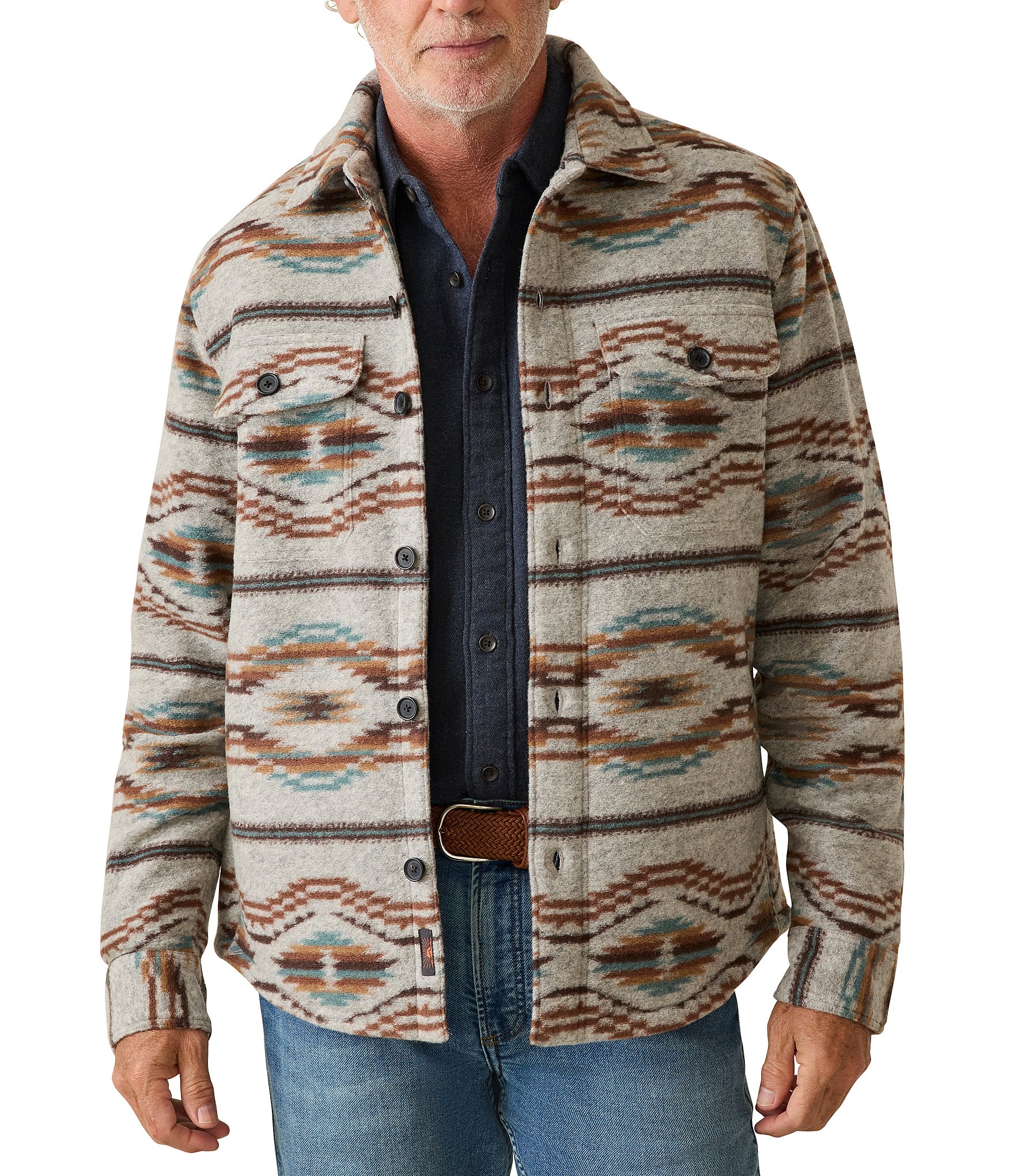 Faherty Range High Pile Fleece-Lined CPO Shirt Jacket | Dillard's