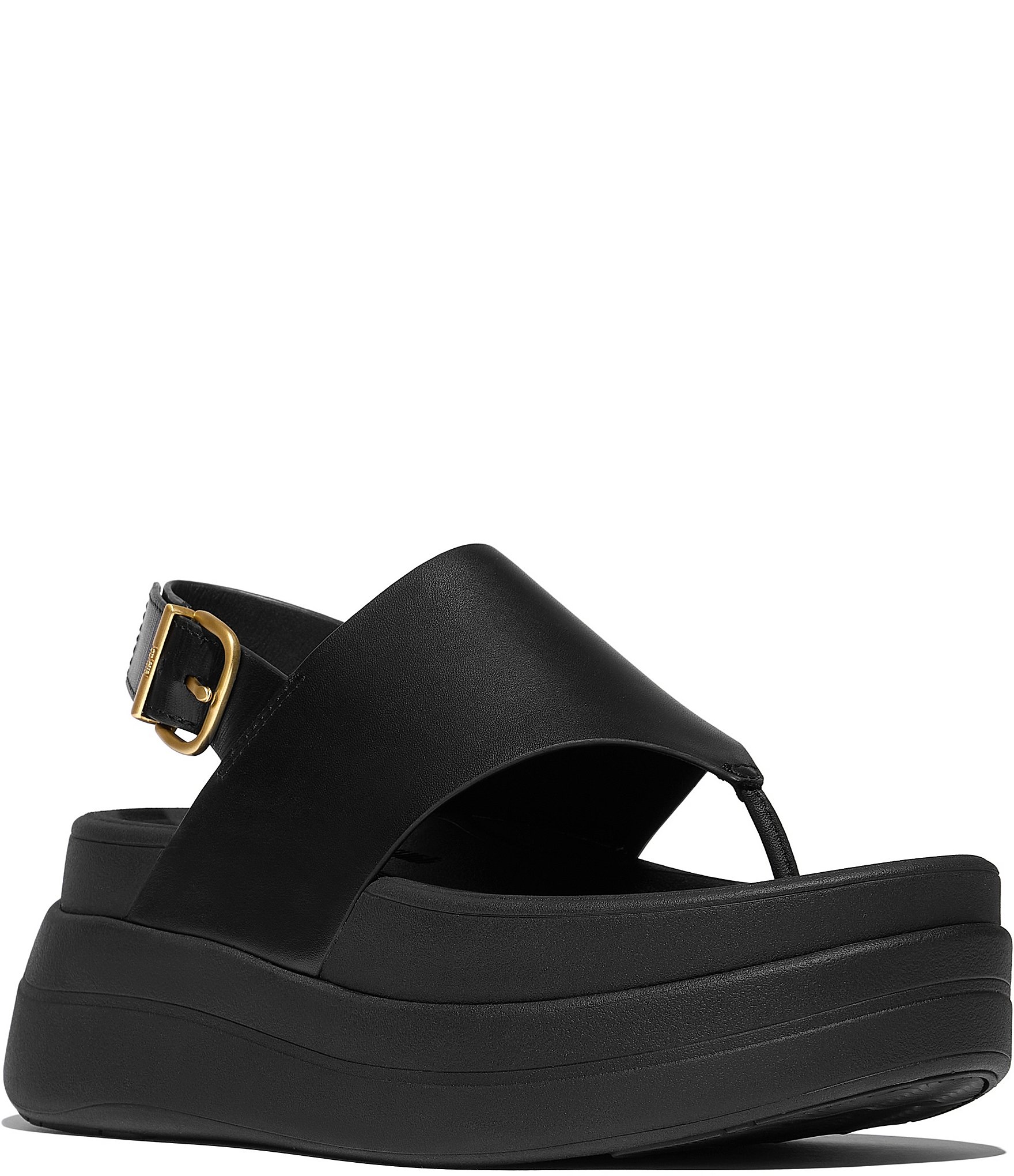 FitFlop F-Mode Leather Slingback Thong Platform Sandals | Dillard's