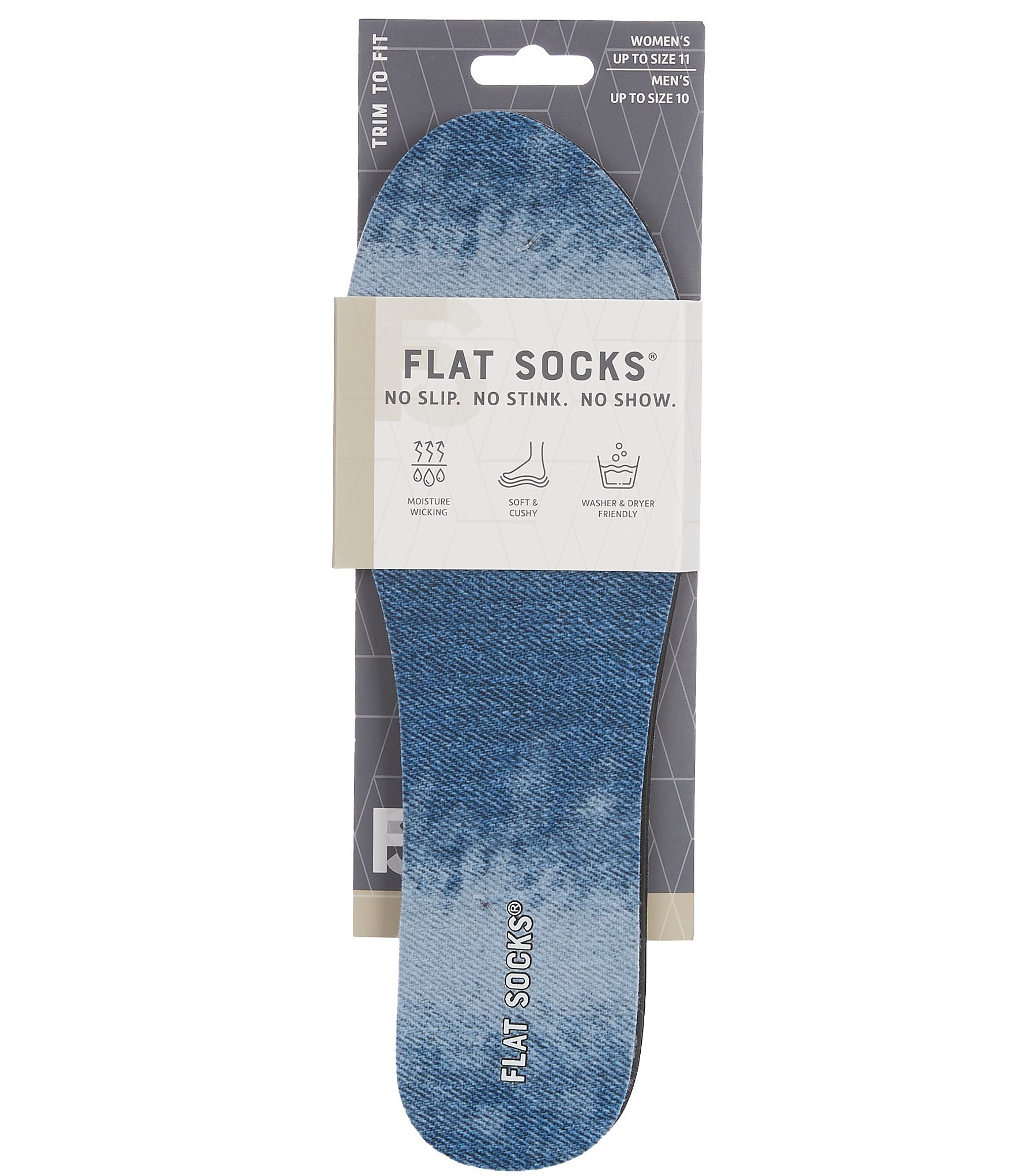 Flat Socks Jean Print Cushioned Liners | Dillard's
