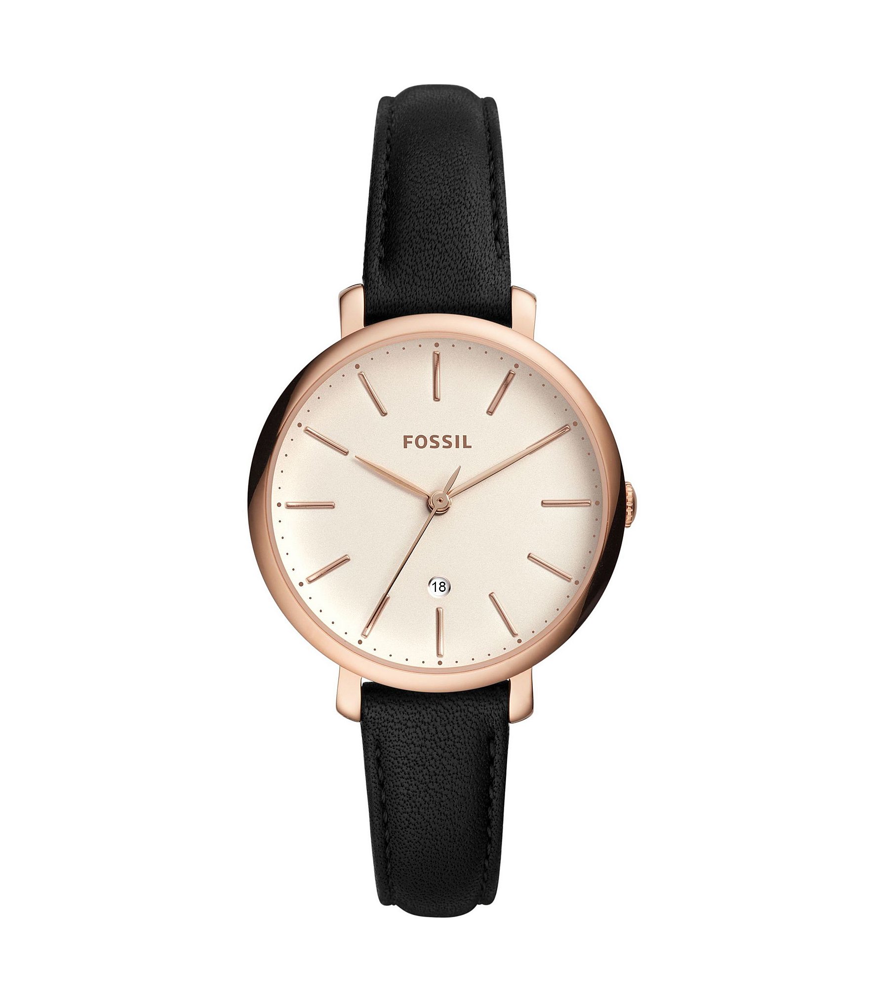 796483367937 UPC - Fossil Es4370 "Jacqueline" Rose Gold Tone And Black ...