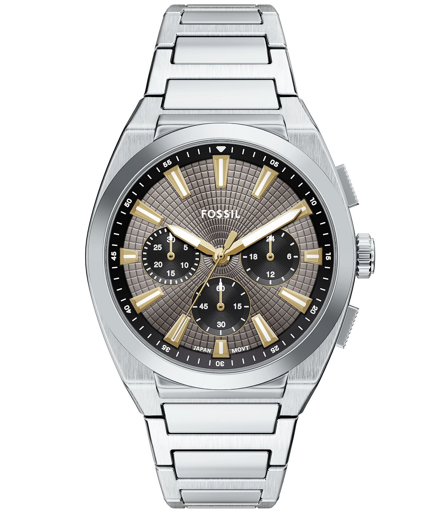 Fossil Men's Everett Quartz Chronograph Stainless Steel Bracelet Watch ...