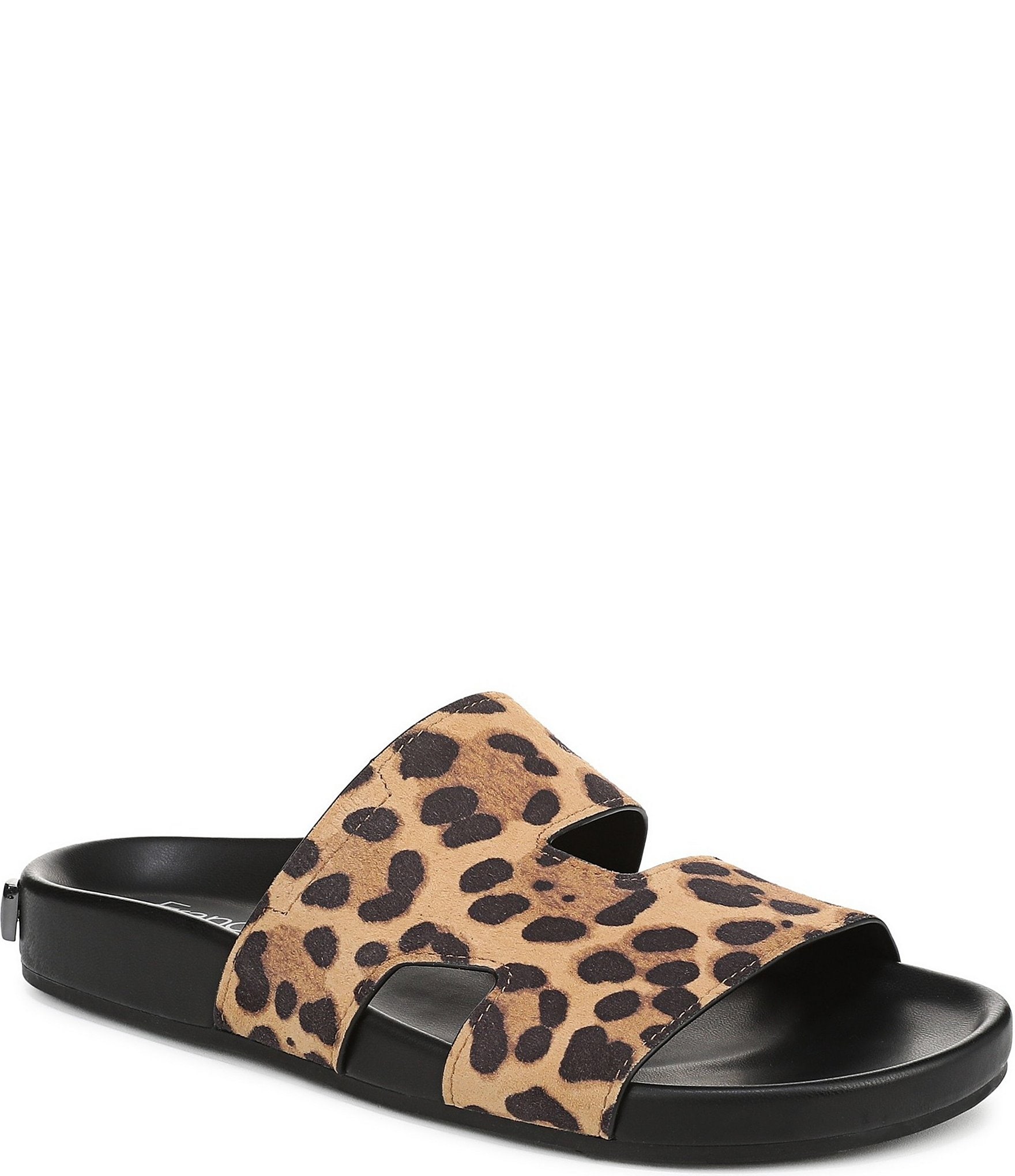 Franco Sarto Britt Leopard Print Suede Flat Sandal Slides | Dillard's