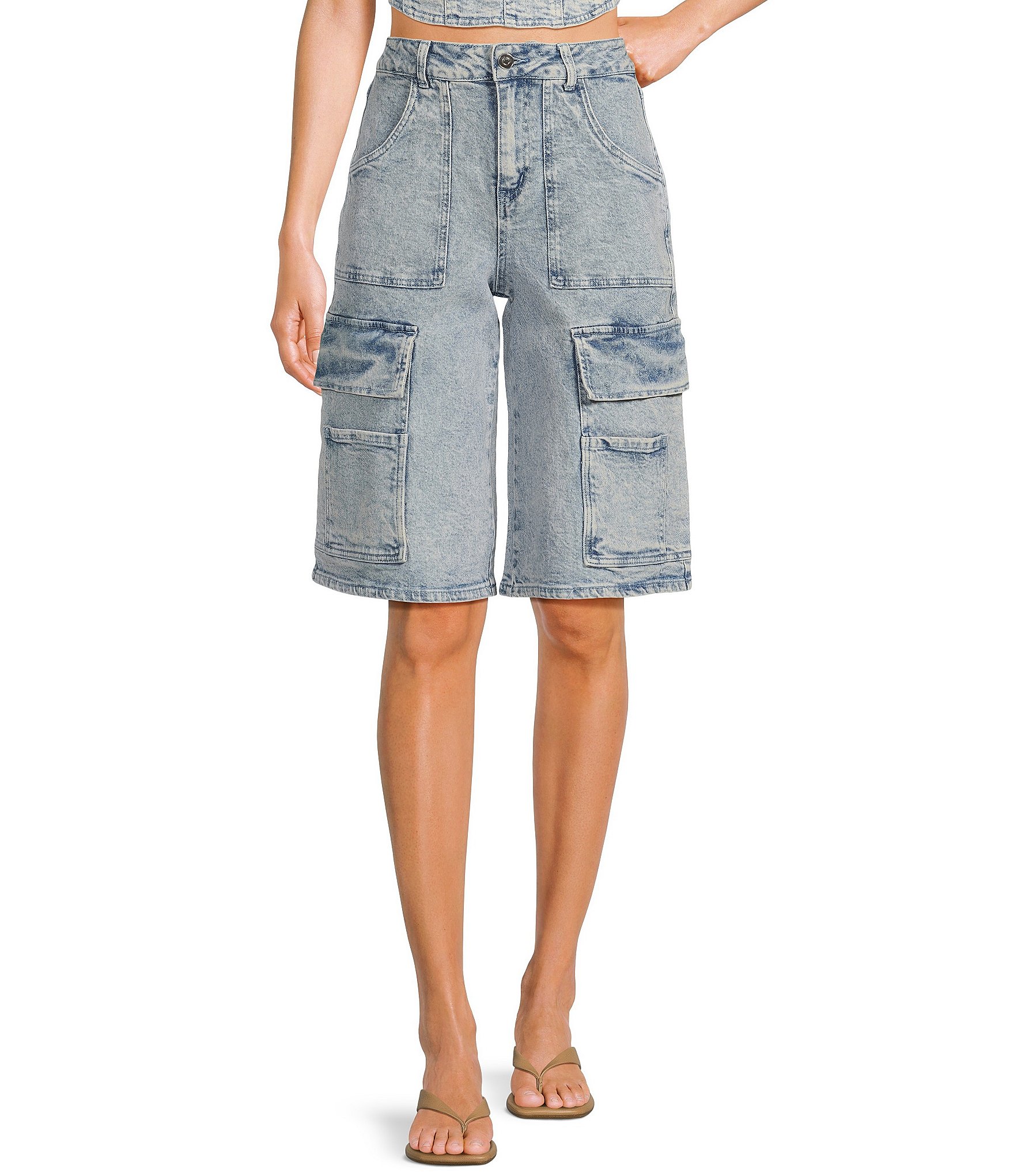 GB Denim Cargo Bermuda Jorts | Dillard's