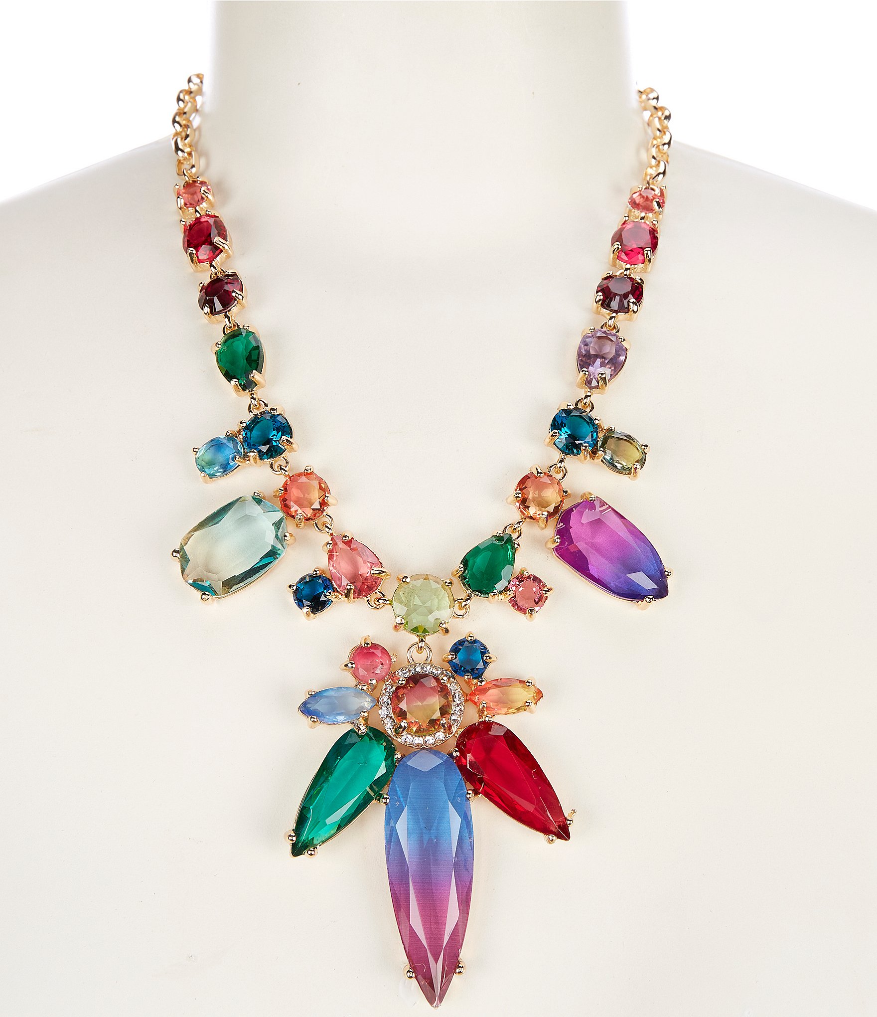 Gemma Layne Multi Stone Statement Necklace | Dillard's