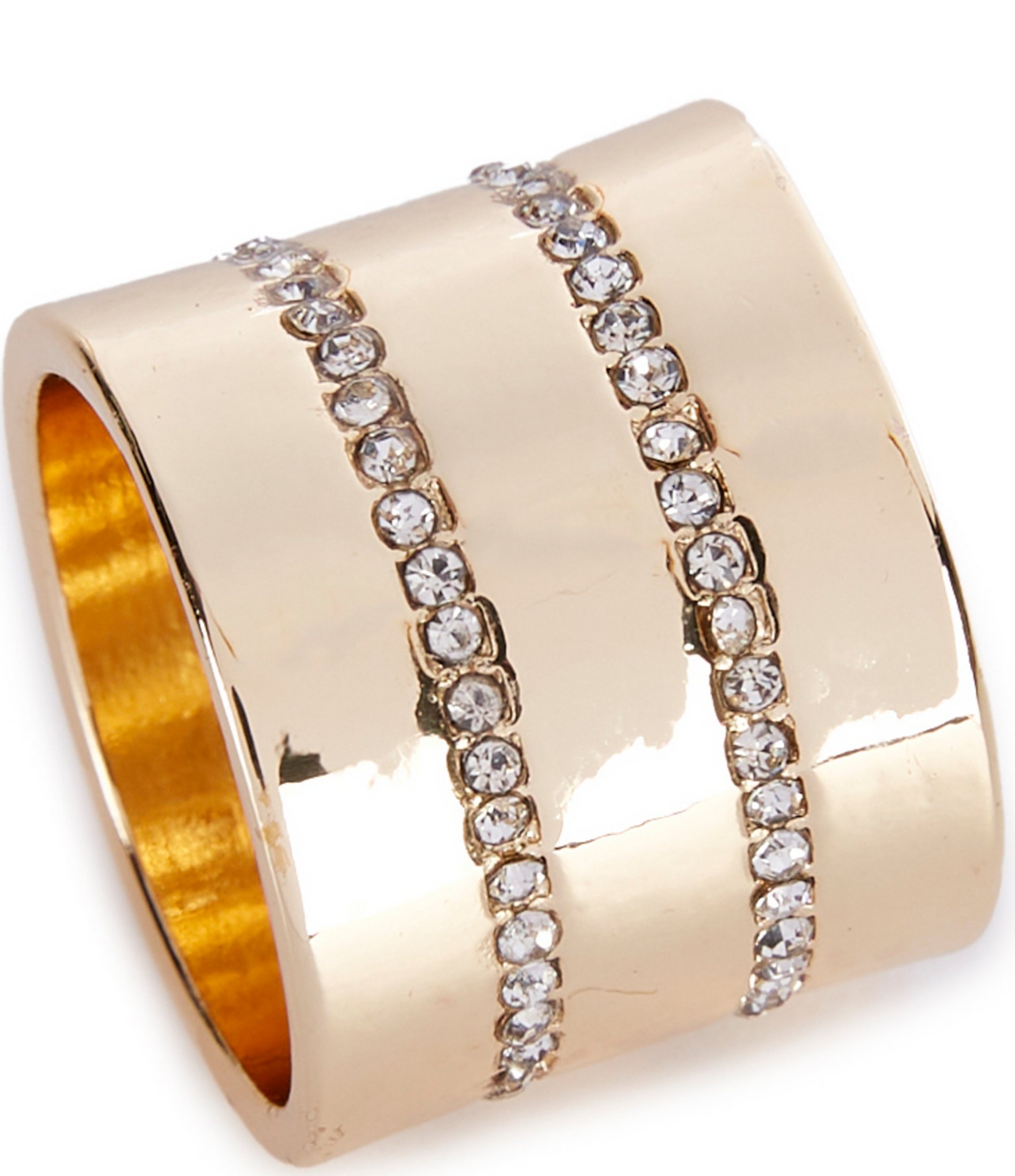Gemma Layne Stone Inset Thick Band Ring | Dillard's