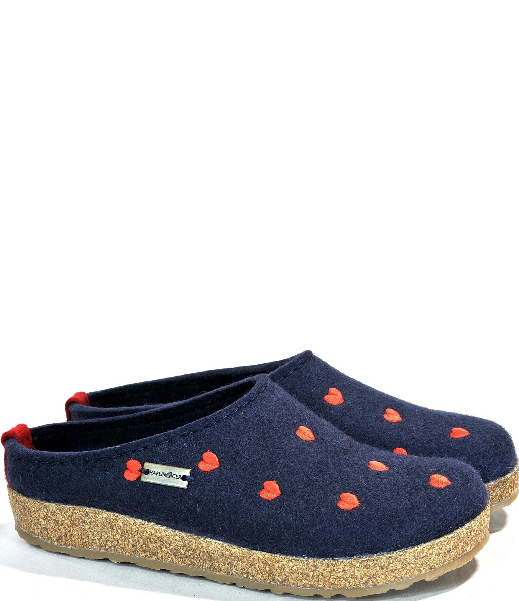 HAFLINGER Cuoricini Heart Embroidered Wool Felt Clogs | Dillard's