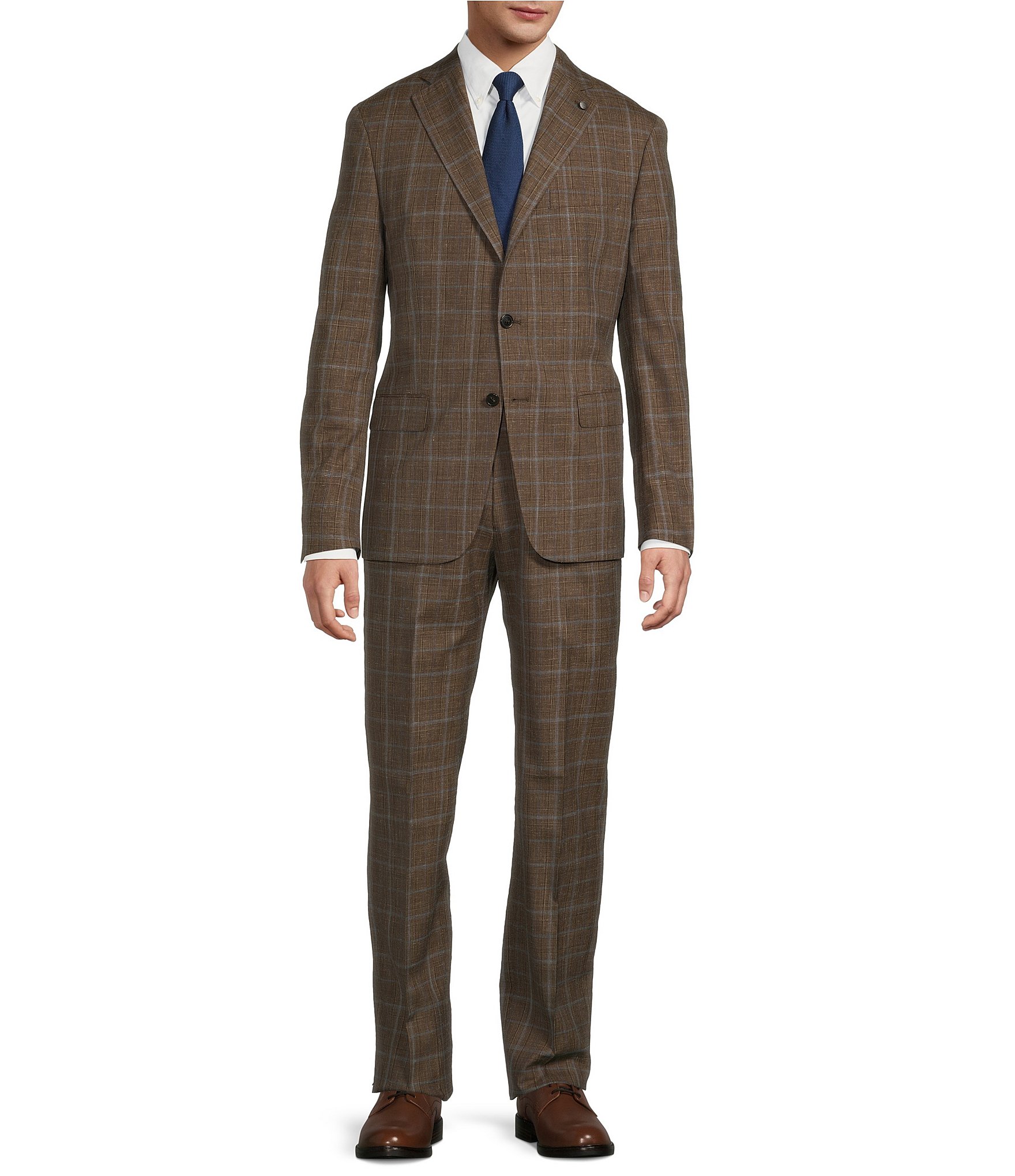 Hart Schaffner Marx Chicago Classic Fit Flat Front Plaid 2-Piece Suit ...