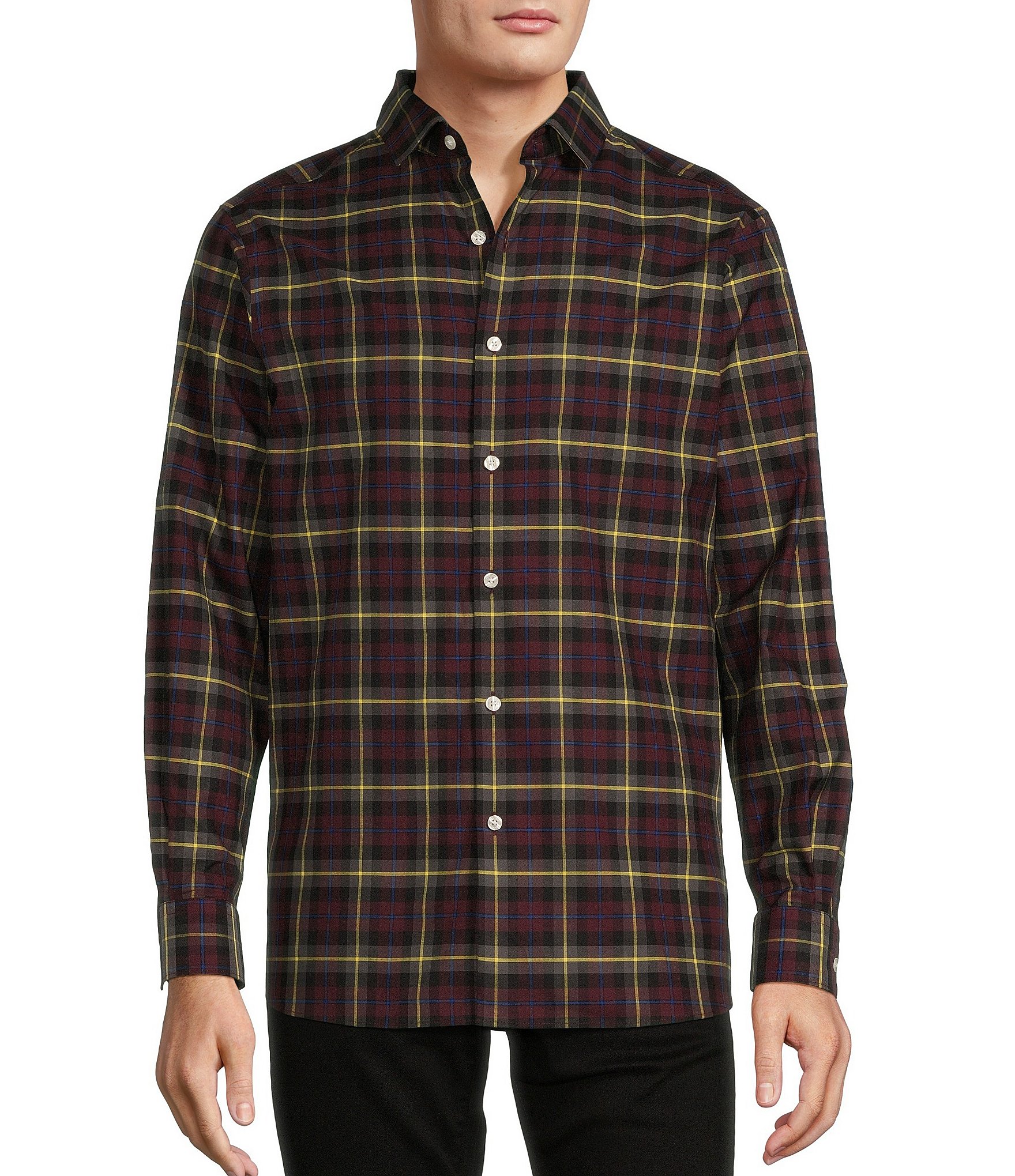 Hart Schaffner Marx Medium Plaid Long Sleeve Shirt | Dillard's