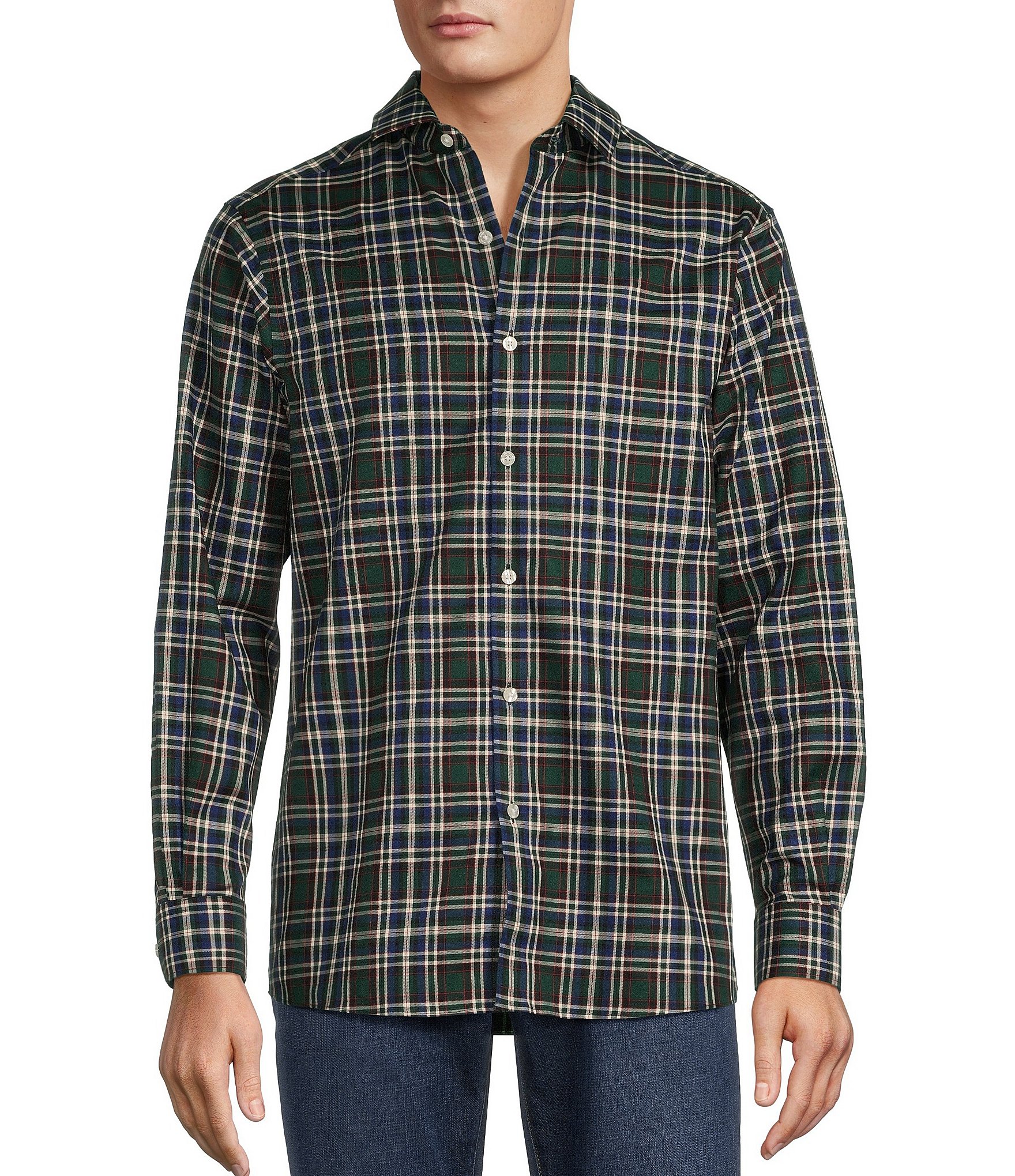 Hart Schaffner Marx Multi Plaid Long Sleeve Shirt | Dillard's