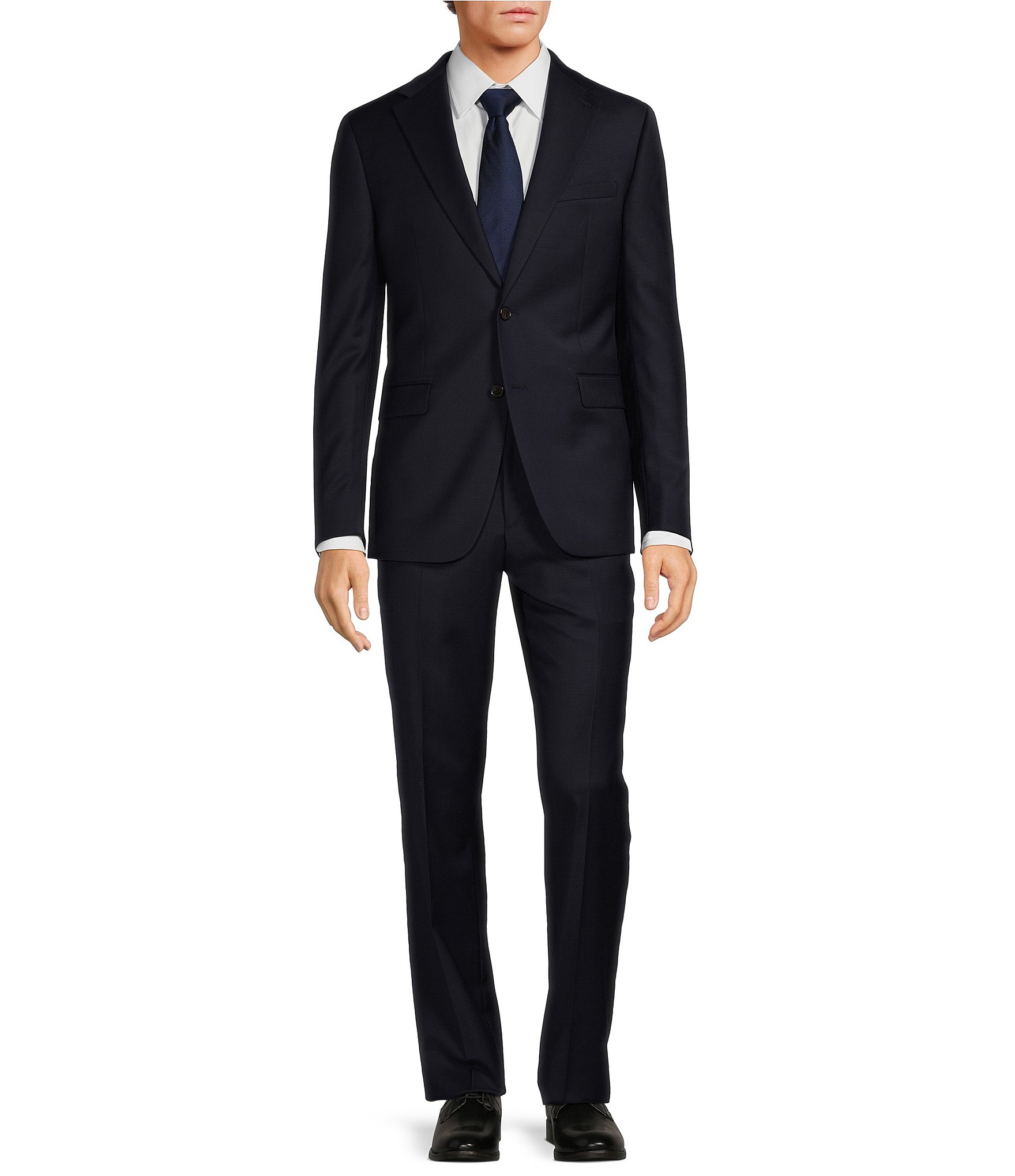 Hickey Freeman Modern Fit Flat Front Solid 2-Piece Suit | Dillard's