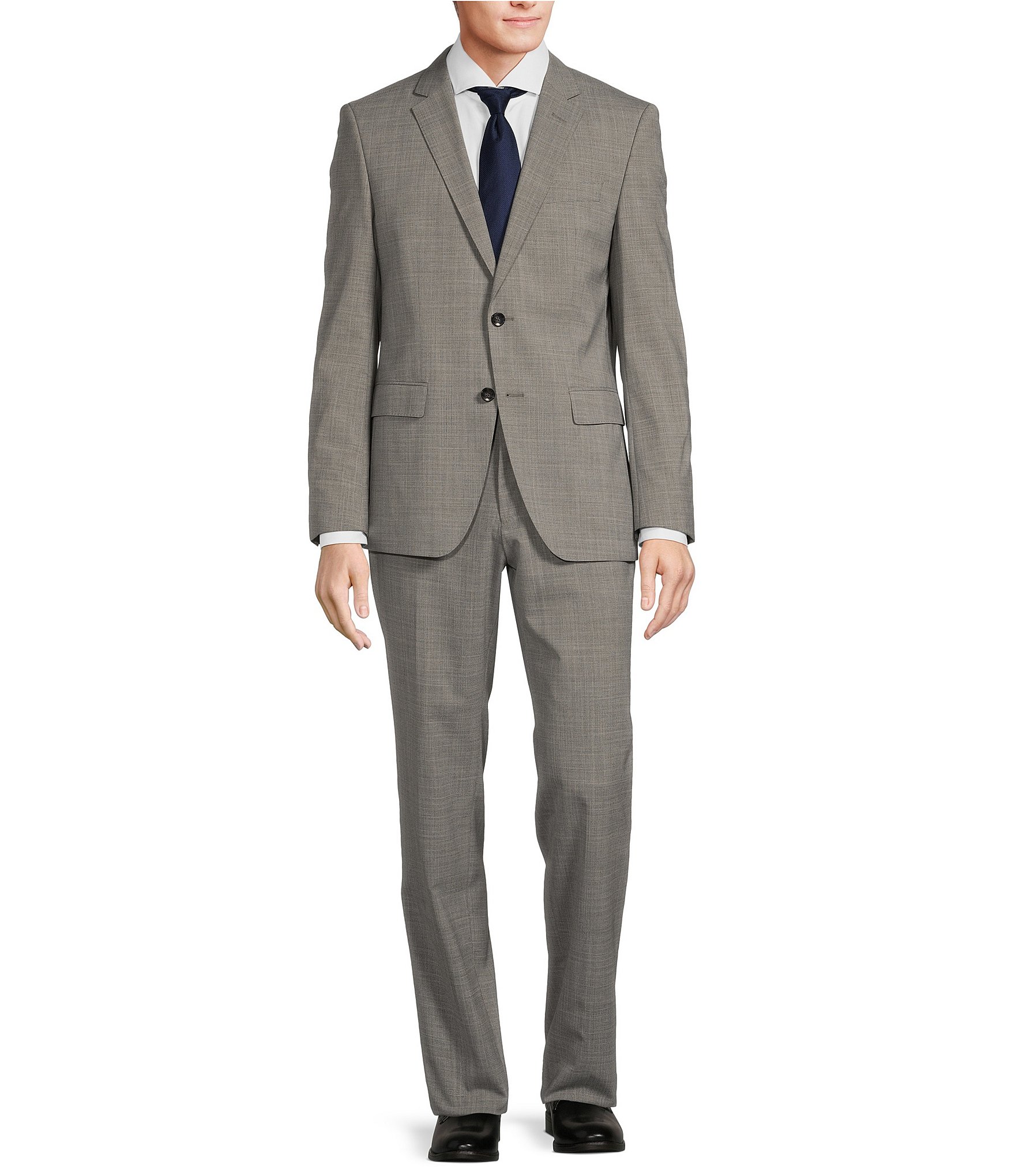 Hugo Boss Slim Fit Flat Front Micro Check Pattern 2-Piece Suit | Dillard's
