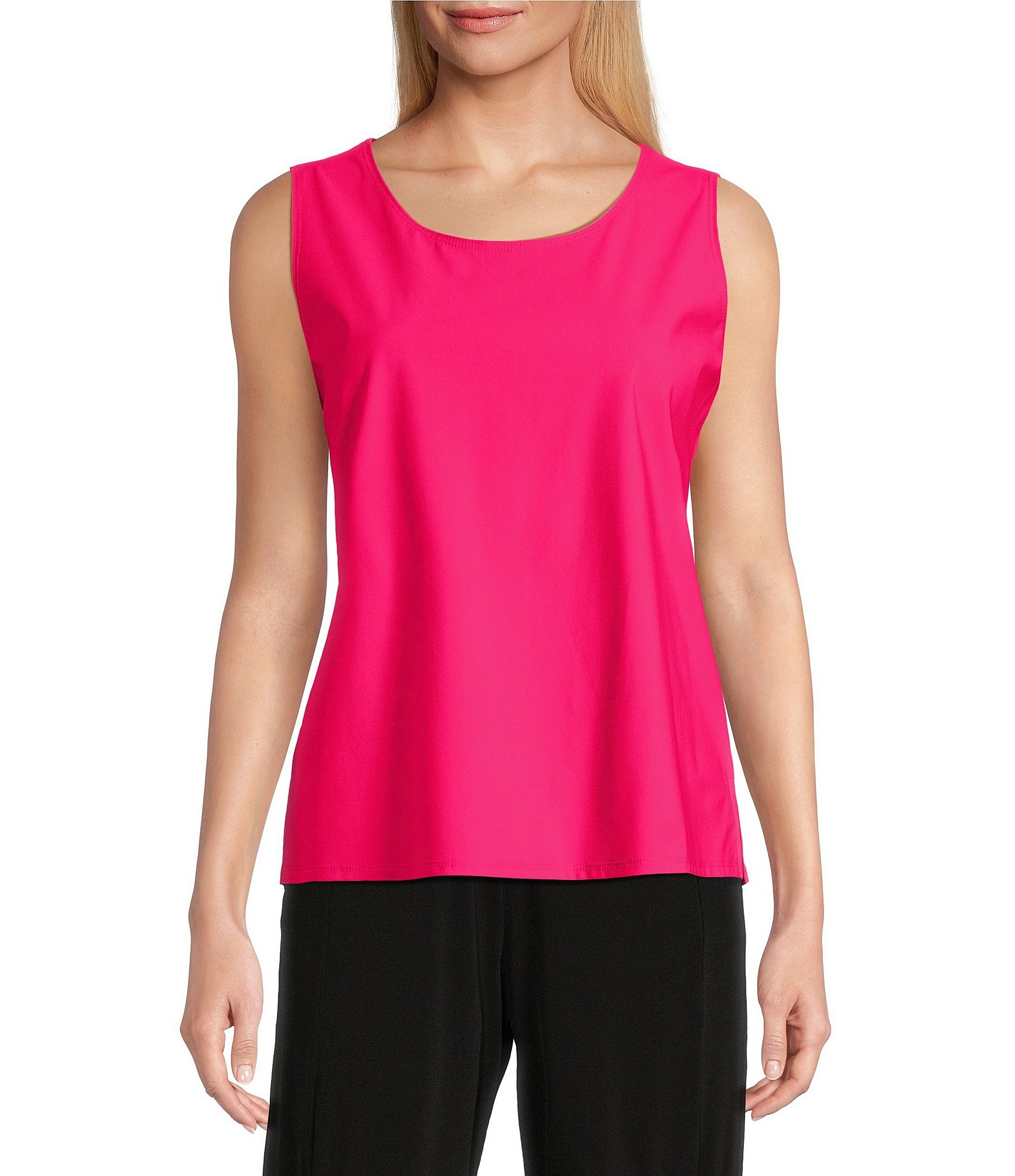 IC Collection Prada Knit Scoop Neck Sleeveless Tank | Dillard's