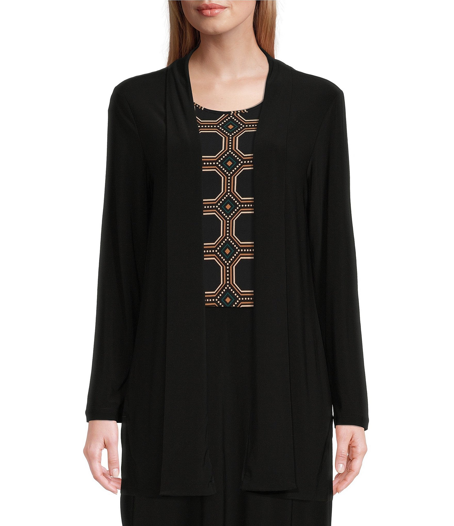 Investments Soft Separates Long Tapered Sleeve Open Front Jacket ...