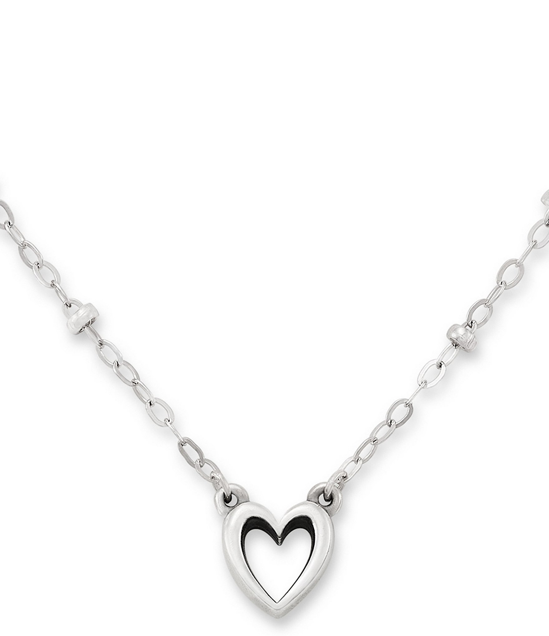 James Avery Delicate Heart Beaded Short Pendant Necklace 20 in