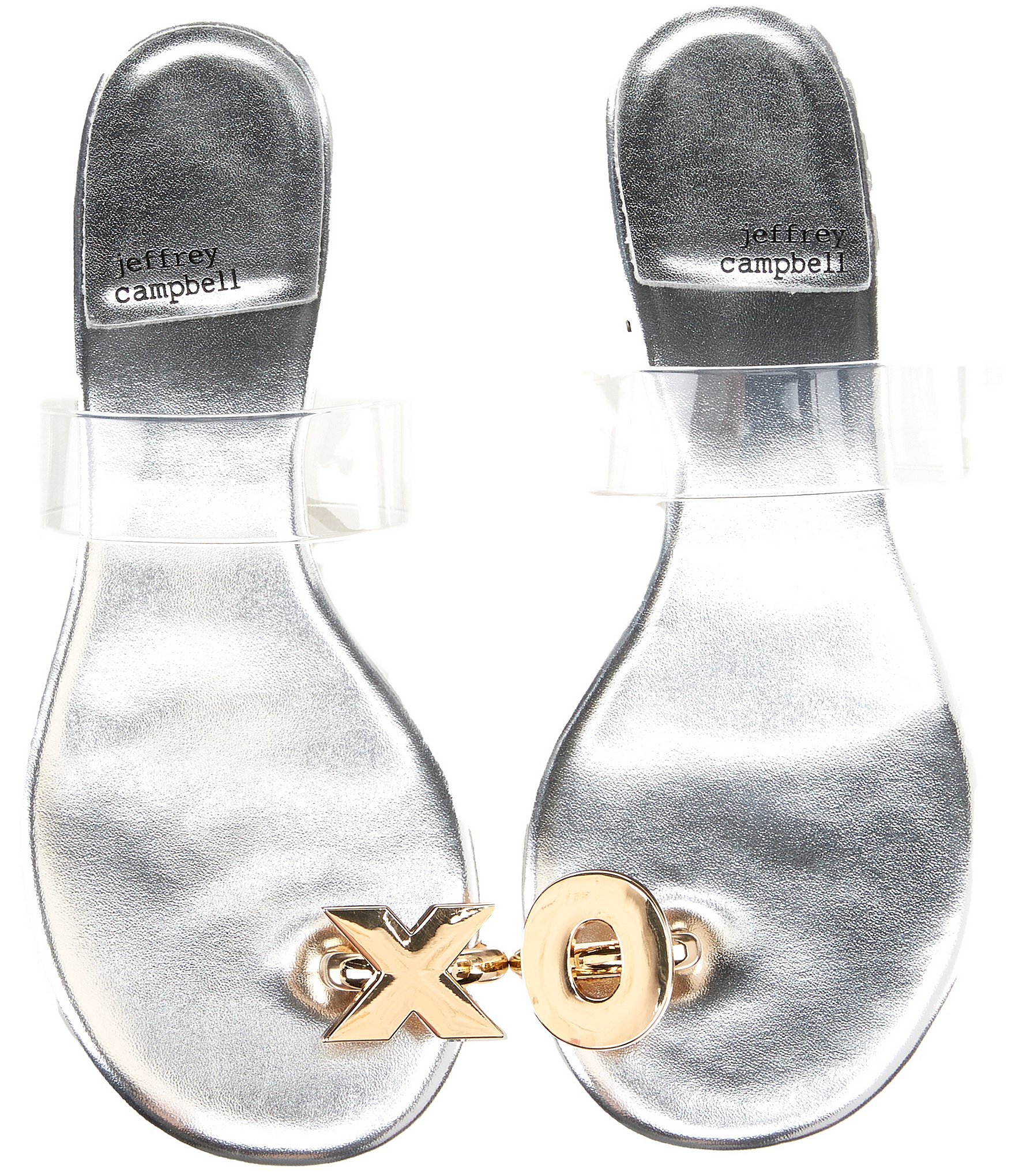 Jeffrey Campbell Dote On Vinyl XO Ornament Toe Loop Sandals | Dillard's