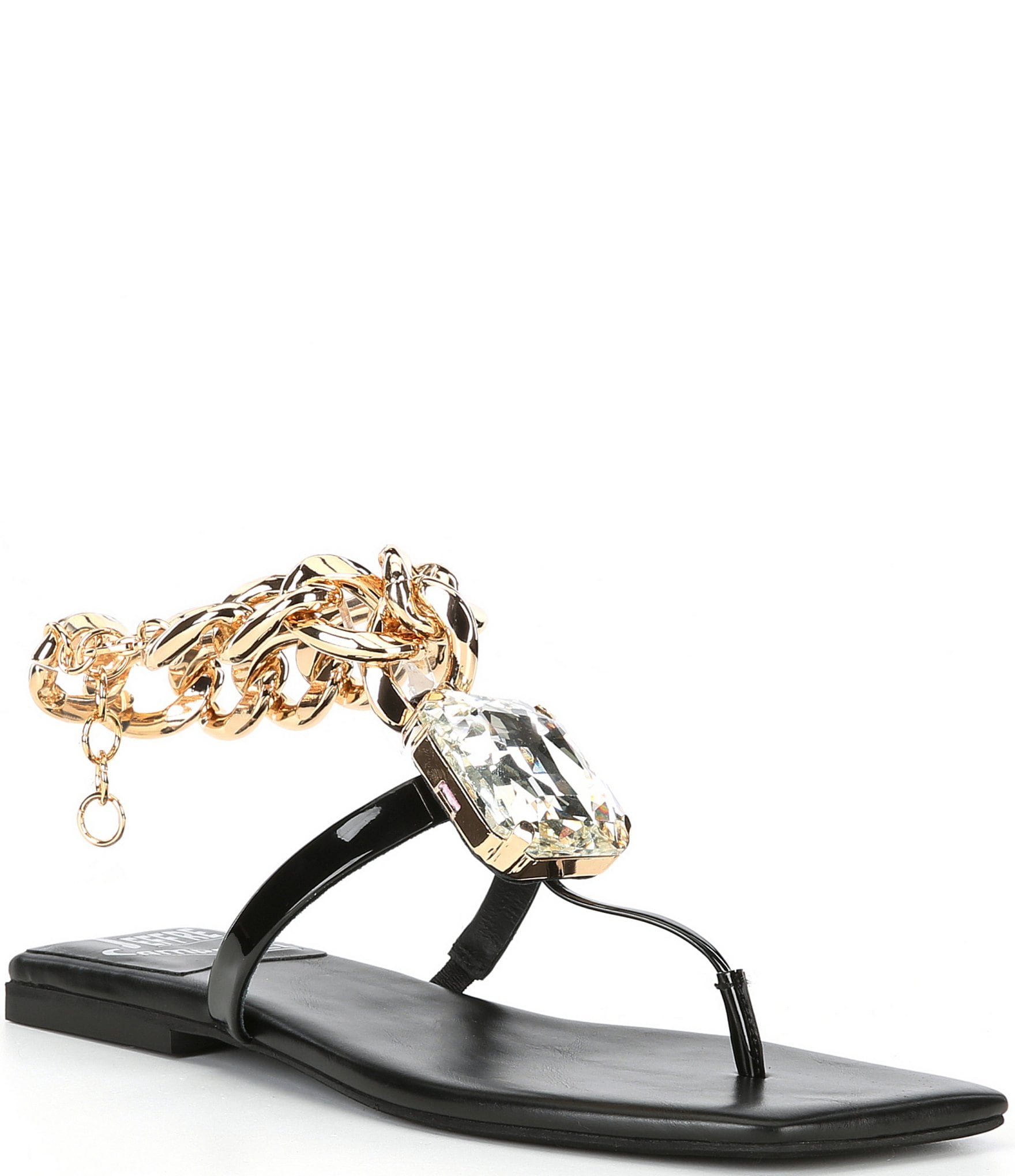 Jeffrey Campbell Ring On It Embellished Chain Thong Sandals | Dillard's